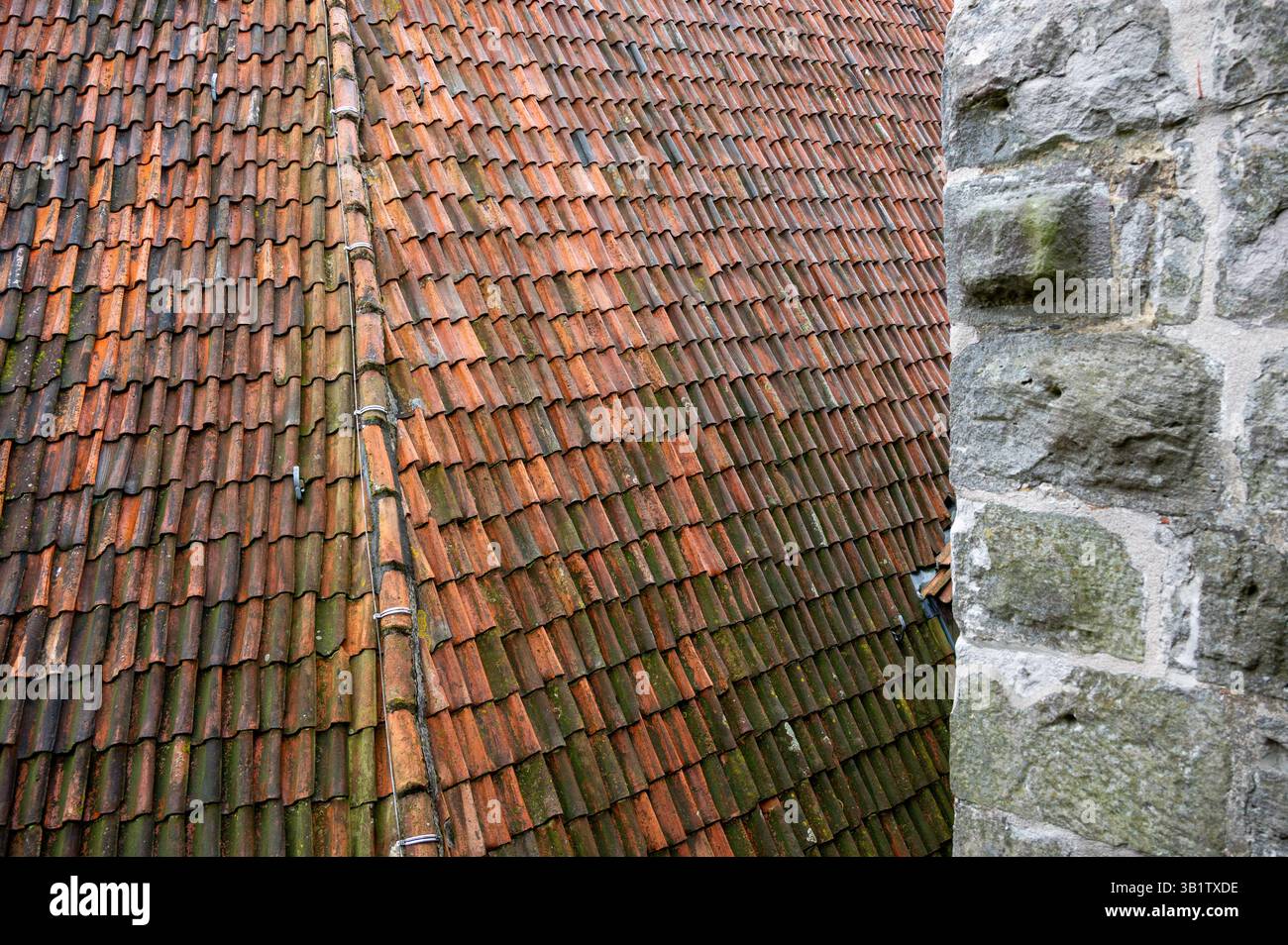 Old seasoned roof of a medieval house Stock Photo - Alamy