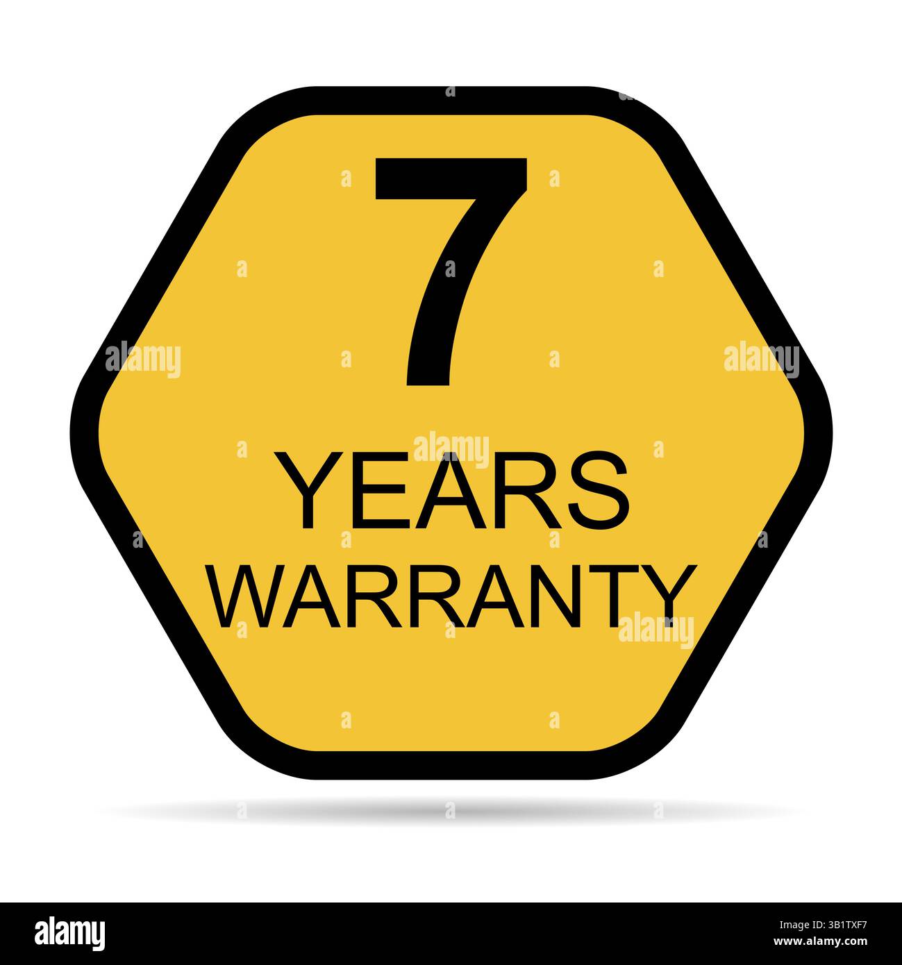 Seven years warranty shadow icon, badge seal guarantee certificate ...