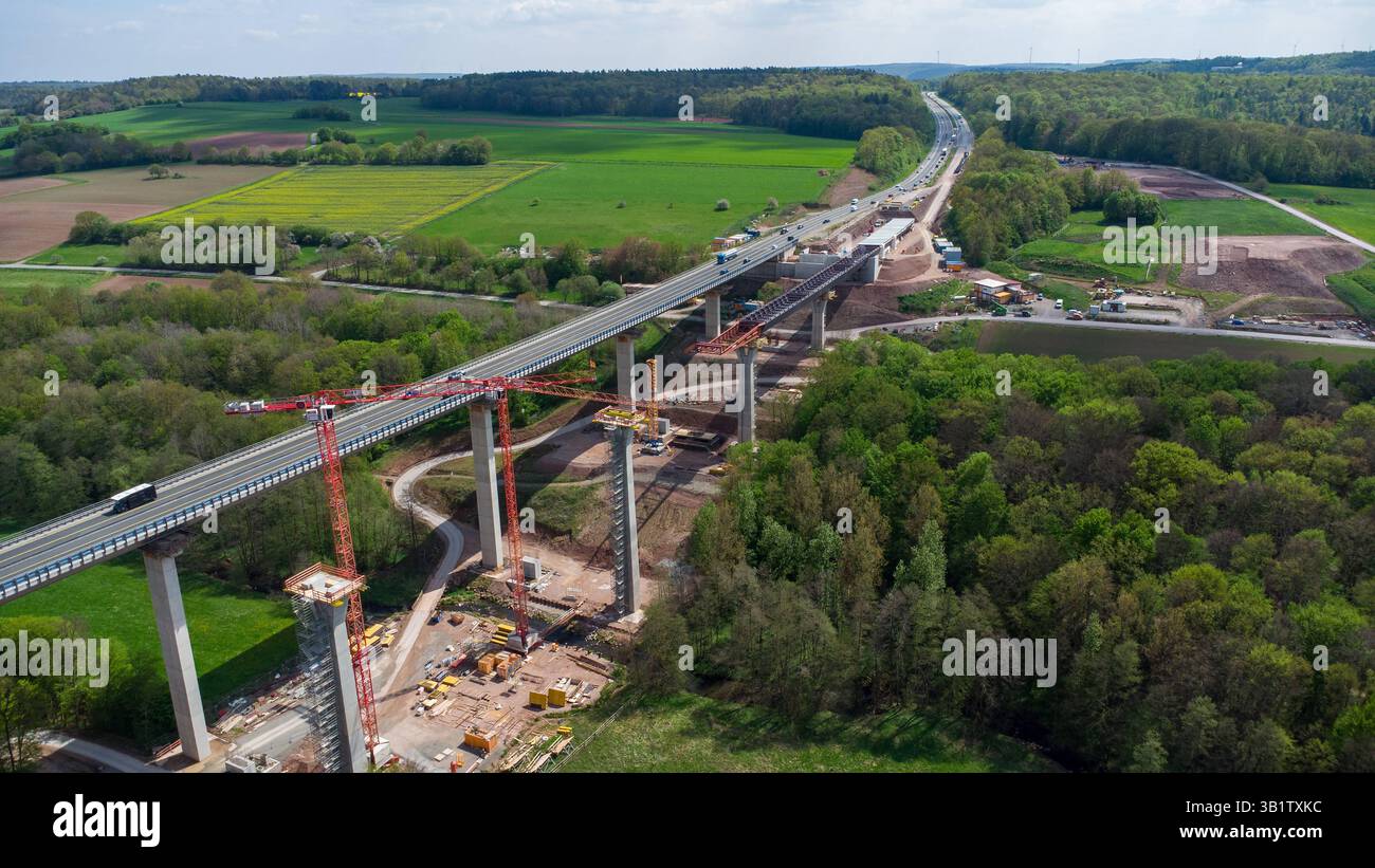 Oberthulba, Bavaria, Germany - April 26, 2025: The Thulba Bridge near ...