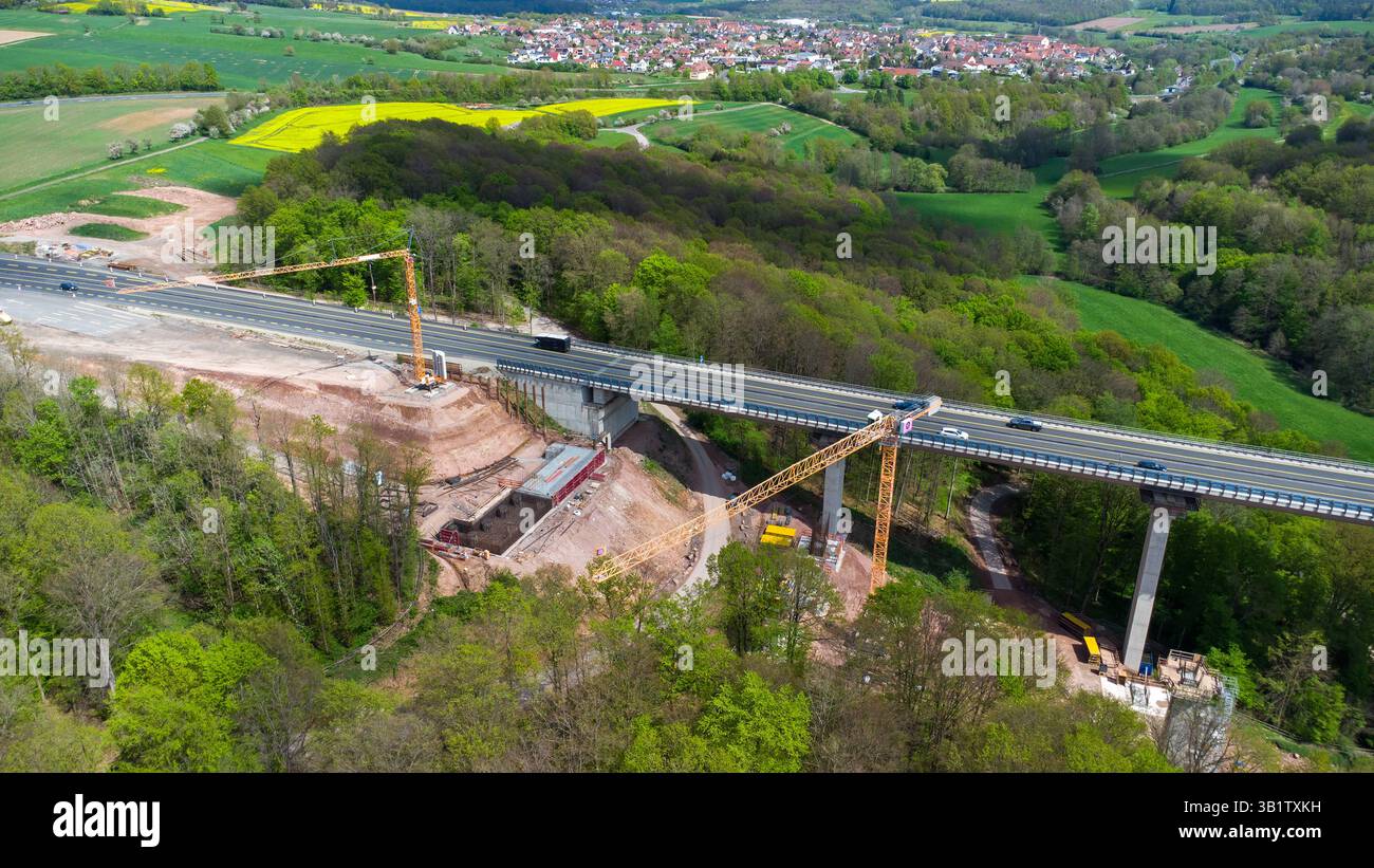 Oberthulba, Bavaria, Germany - April 26, 2025: The Thulba Bridge near ...