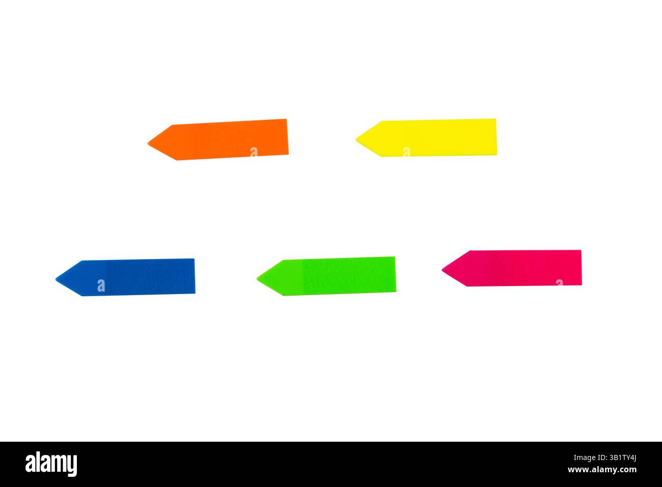 Five colorful arrow labels Stock Photo - Alamy