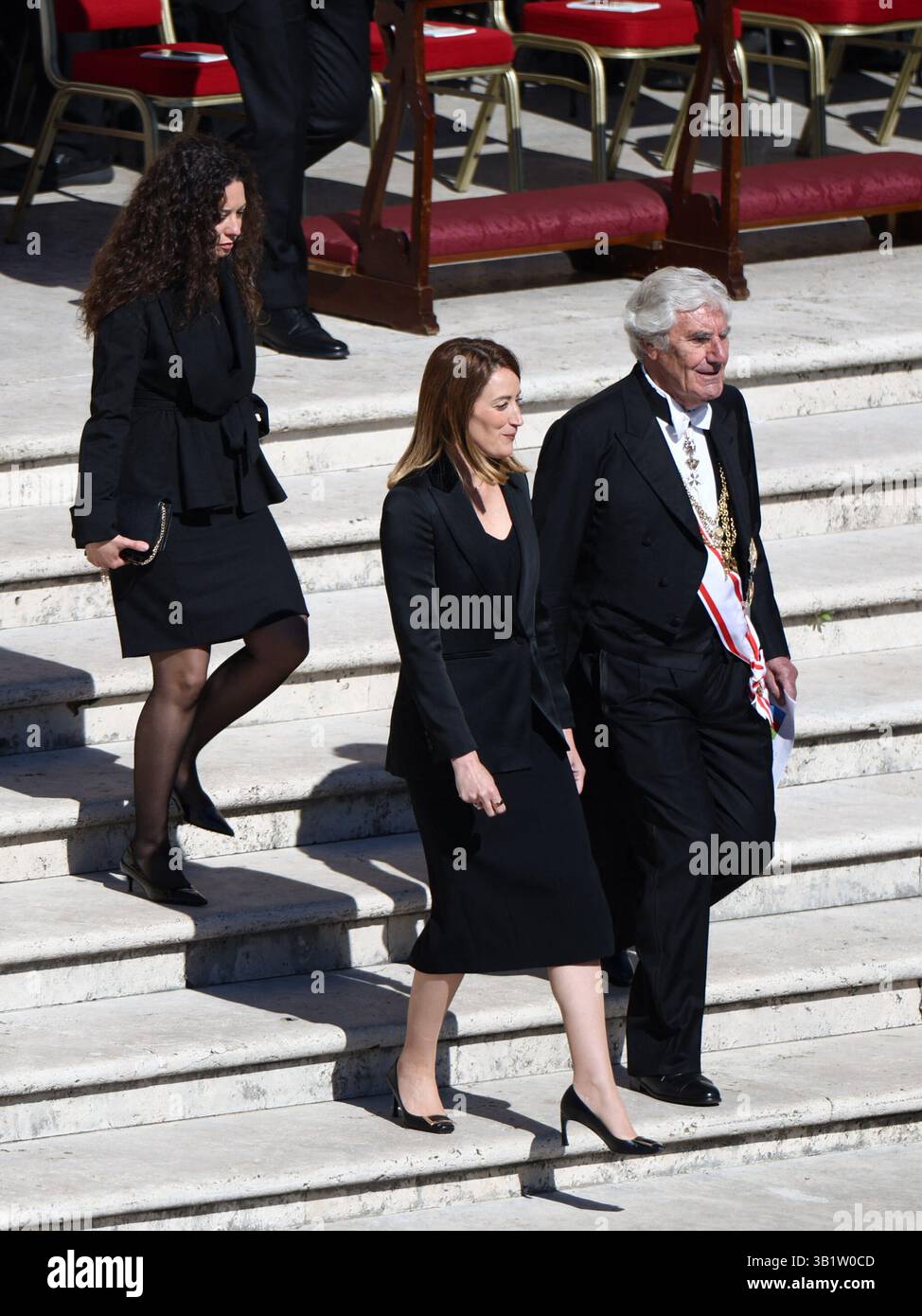EU Parliament President Roberta Metsola attending Pope Francis' funeral ...