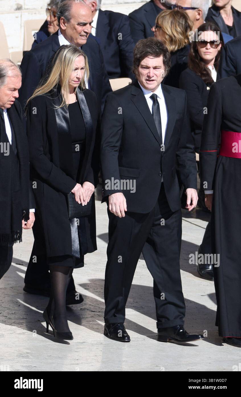 President of Argentina Javier Milei and his sister Karina Milei ...