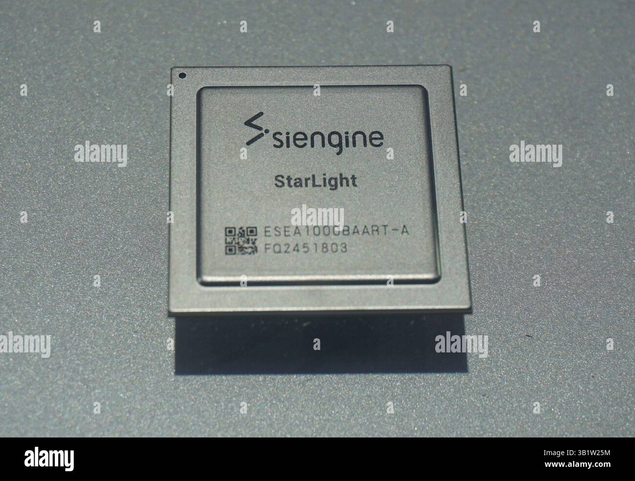 A view of SiEngine's Starlight 7nm autonomous driving chip in a display ...