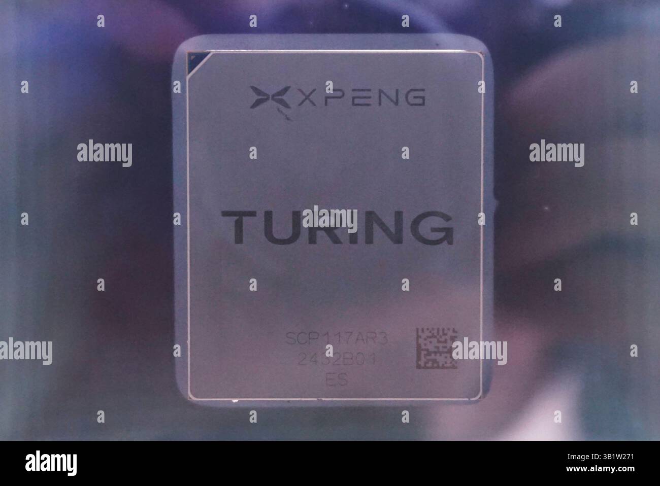 A view of an AI chip Turing developed by Chinese carmaker Xpeng in a ...
