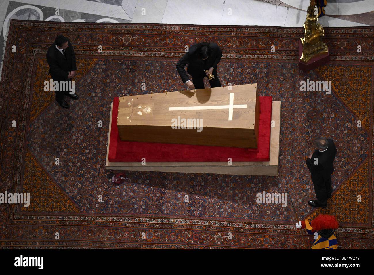 The casket of Pope Francis is sealed at St. Peter's Basilica, ahead of ...