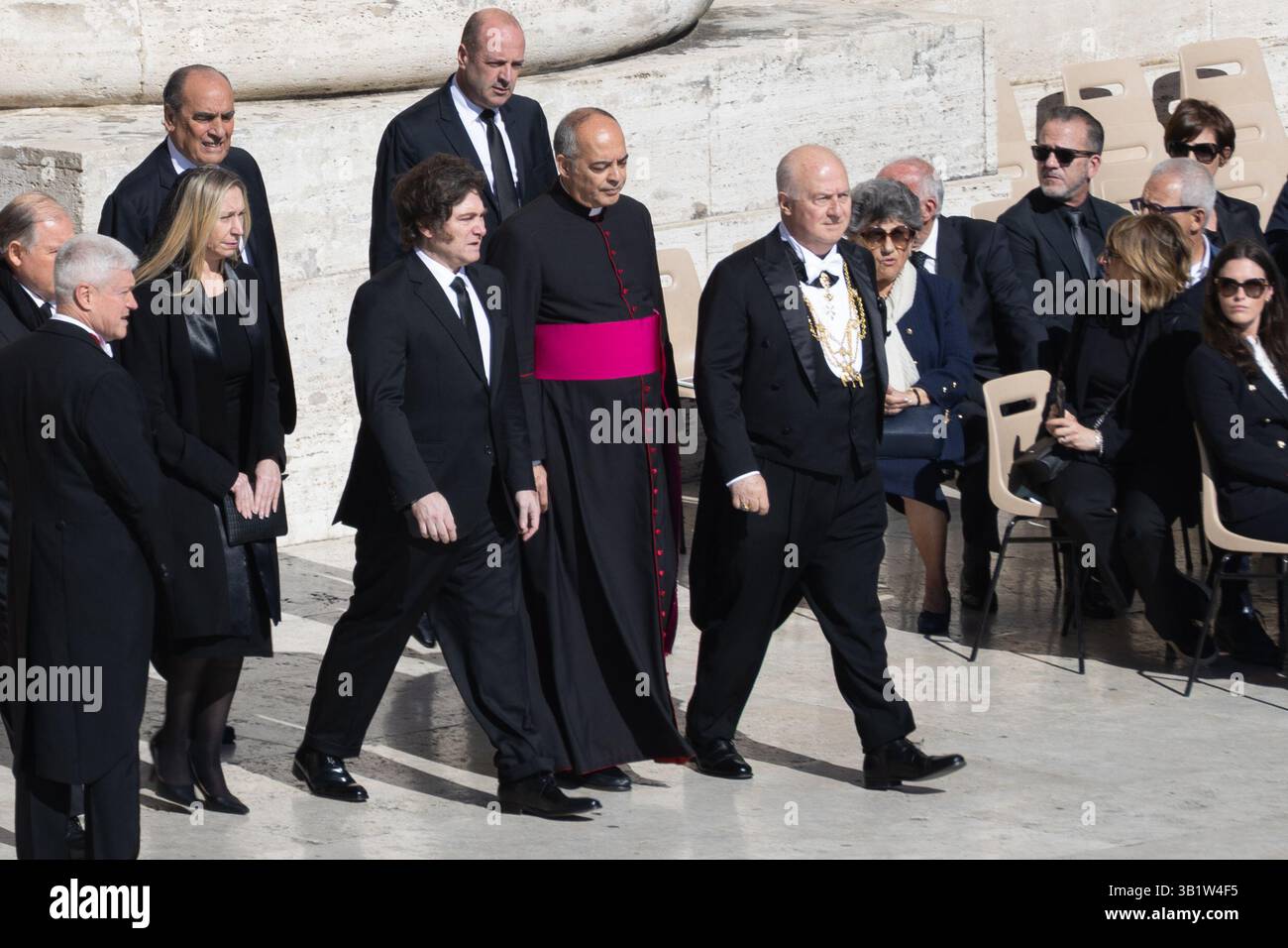 Rome, Italy. 26th Apr, 2025. Argentine President Javier Milei attends ...