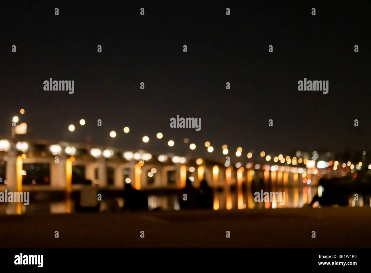 Blurred image bokeh of sky before sunset at Banpo Bridge. The bridge in ...