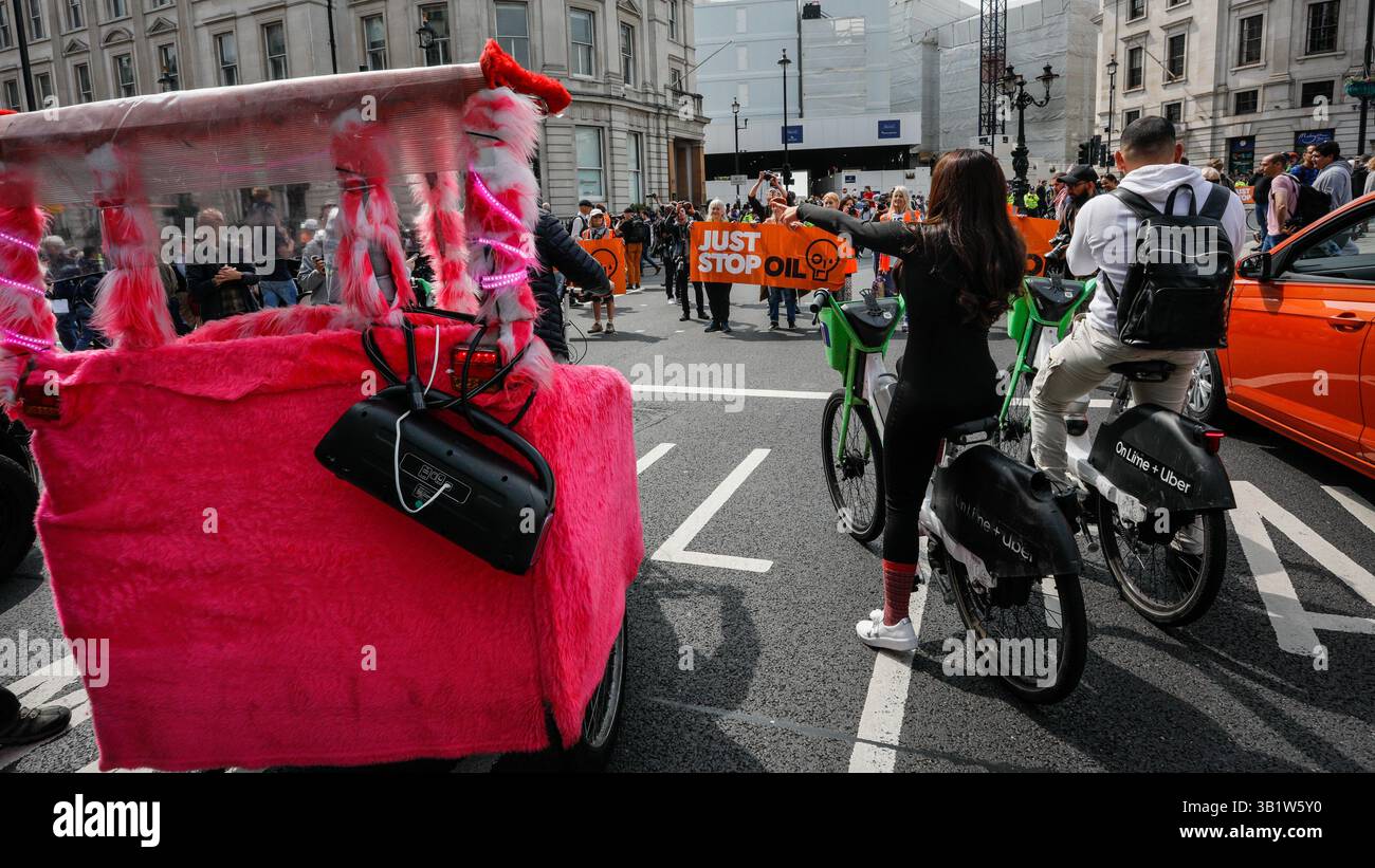 London, UK. 26th Apr, 2025. JSO block access for cars to allow the ...