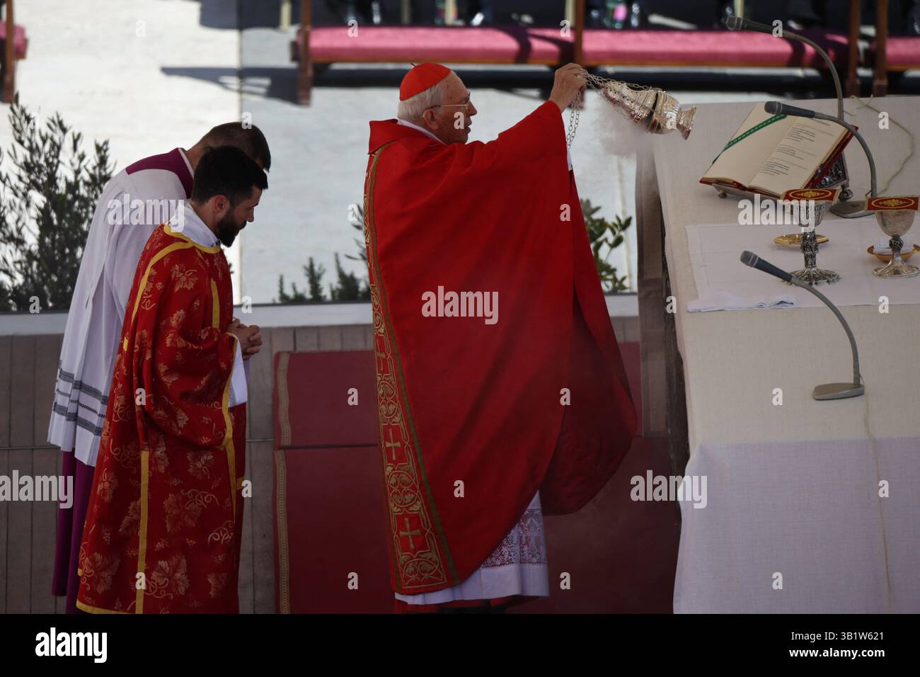 Cardinal Giovanni Battista Re attending Pope Francis' funeral ceremony ...