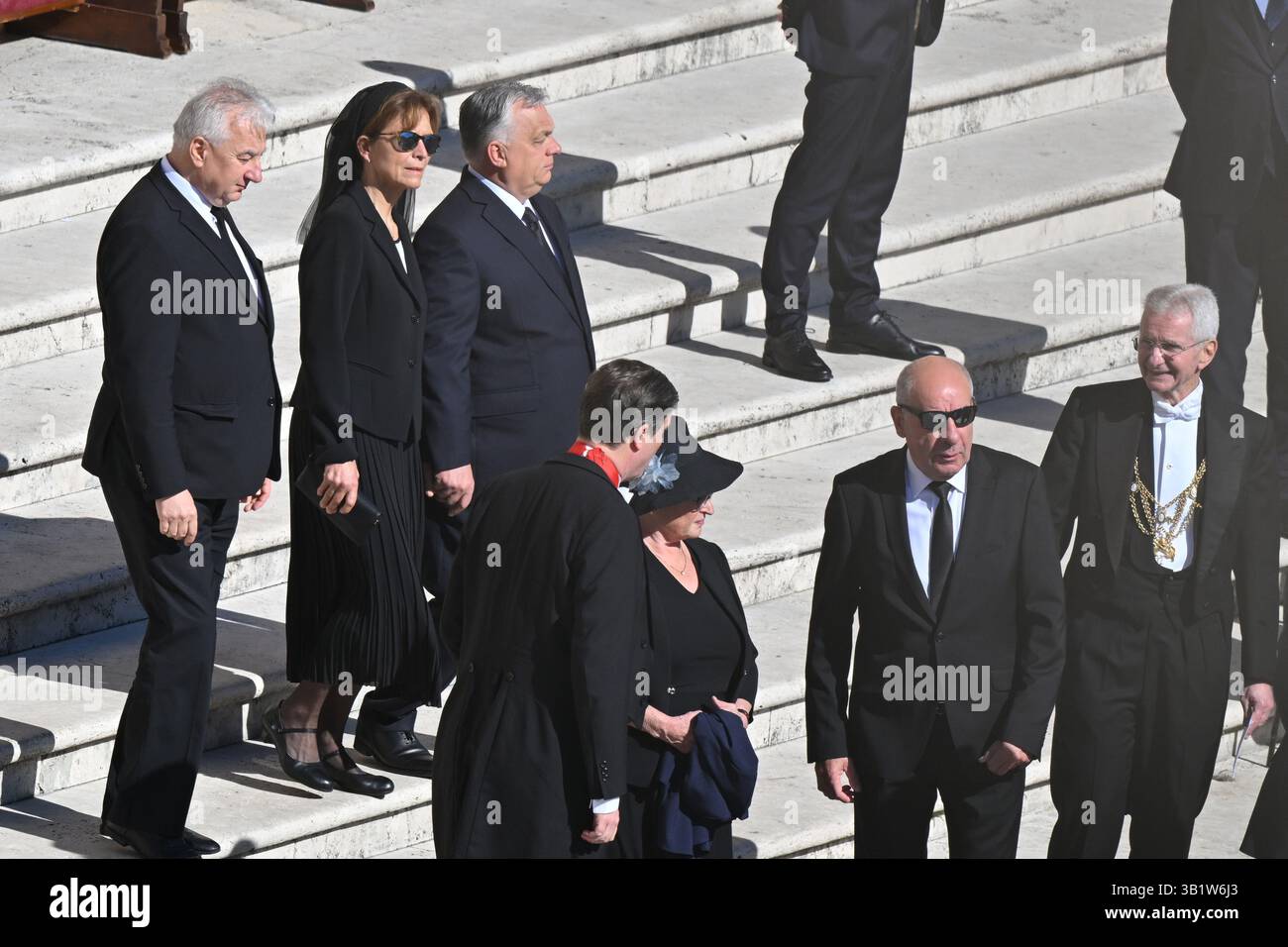 Vatican City, Rome, Italy - Anik— L vai and Hungarian Prime Minister Viktor Orb‡n arrive at the ...