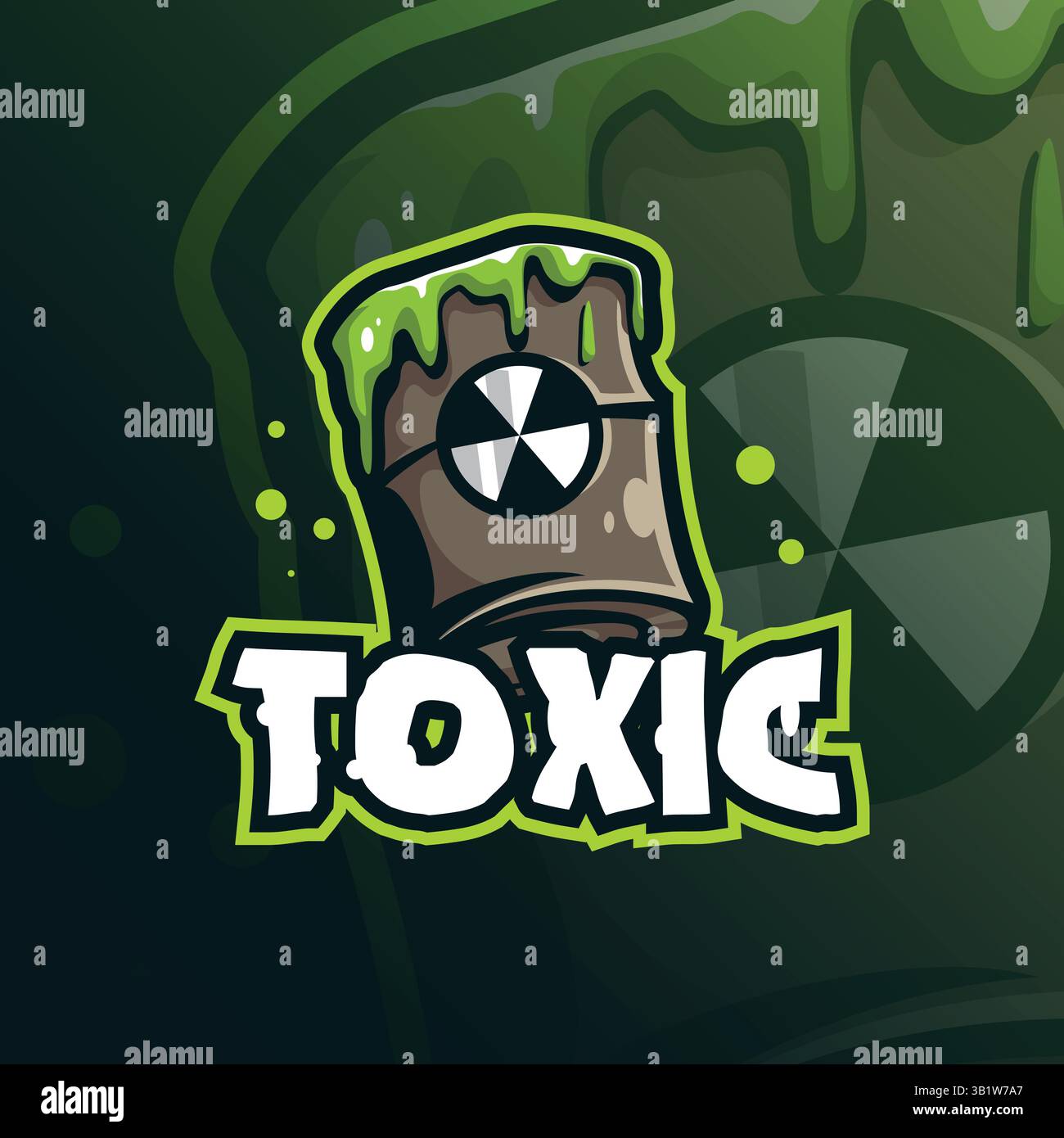 toxic mascot logo design vector with modern illustration concept style ...