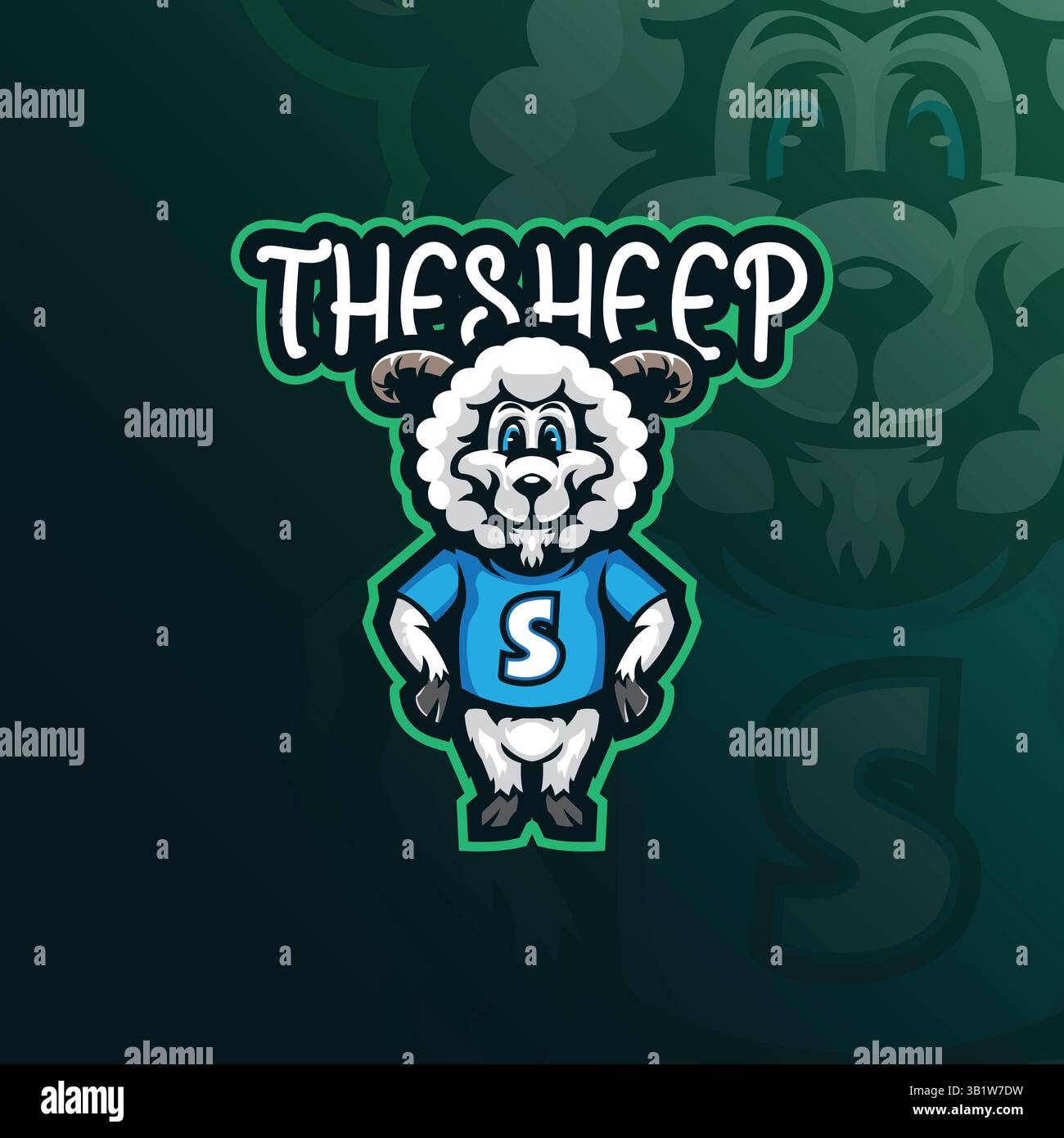 sheep mascot logo design vector with modern illustration concept style for badge, emblem and t ...