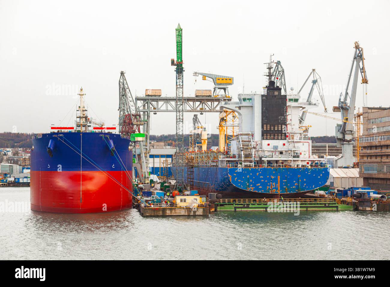 Ship repair yard with ships in Gdynia, Poland Stock Photo - Alamy