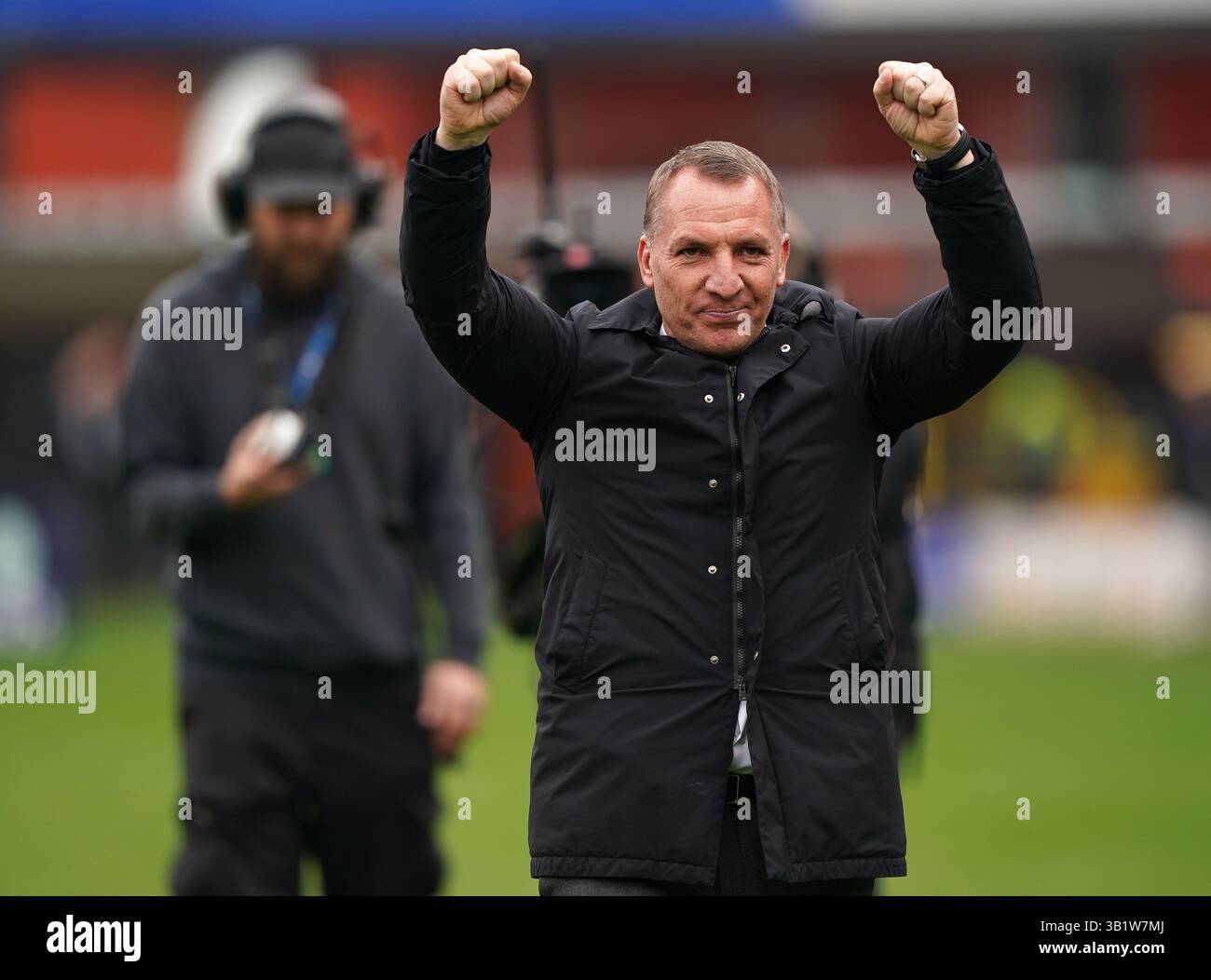 Celtic manager Brendan Rodgers celebrates victory in the William Hill ...