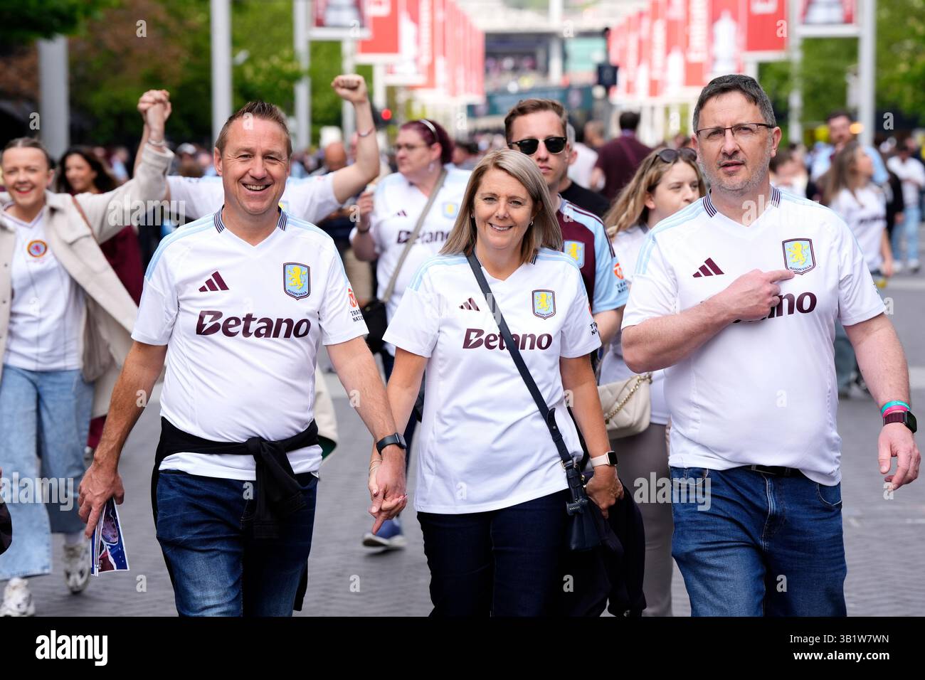 Aston VIlla fans arrive ahead of the Emirates FA Cup semi-final match ...