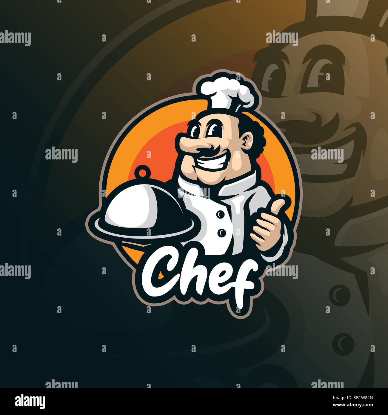 Chef mascot logo design vector with modern illustration concept style ...