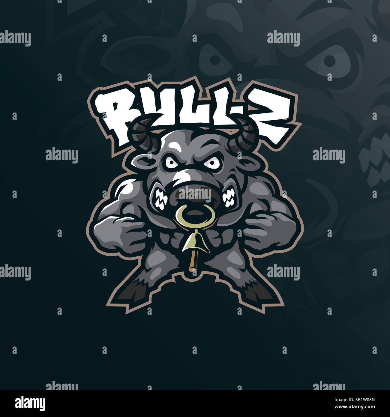 Bull mascot logo design vector with modern illustration concept style ...
