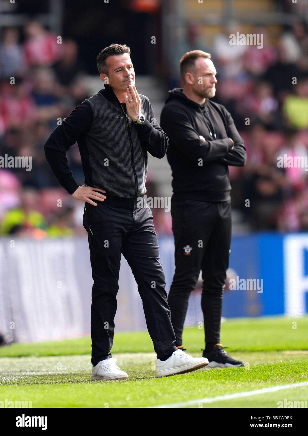 Fulham manager Marco Silva (left) and Southampton interim manager Simon ...