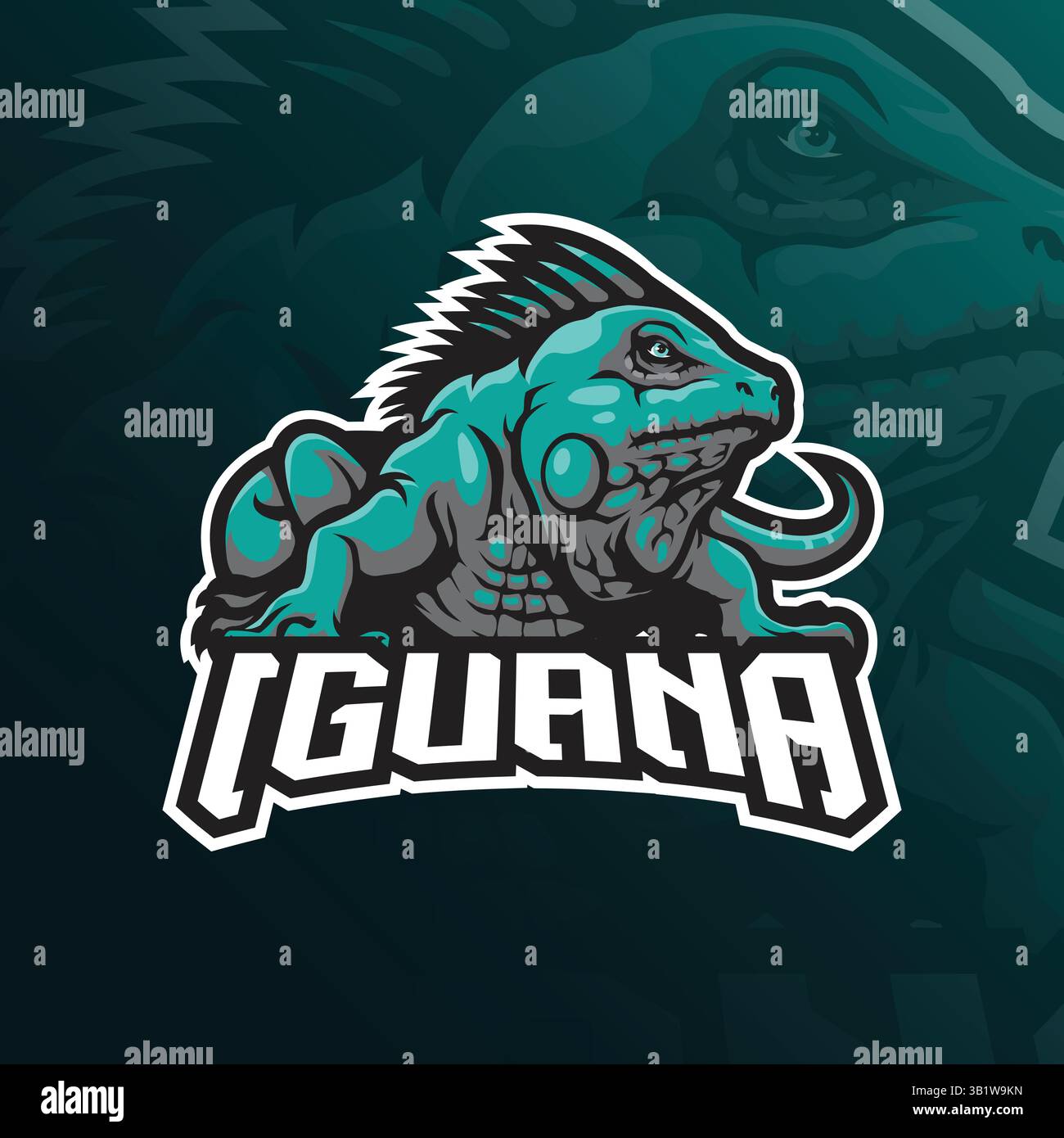 Iguana mascot logo design with modern illustration concept style for ...