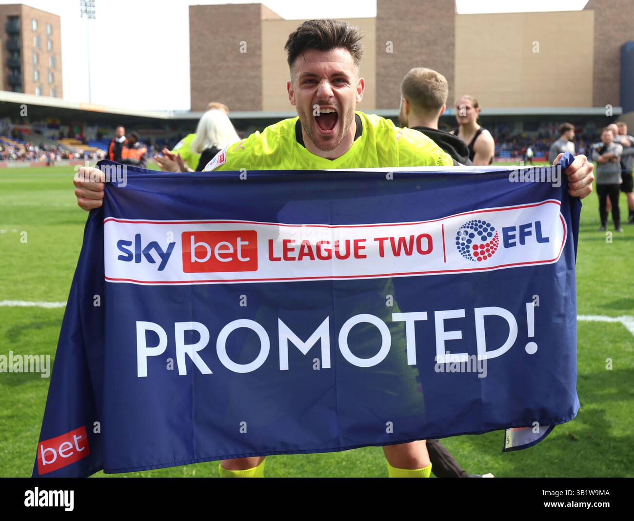 Port Vale's Connor Hall celebrates promotion after the Sky Bet League ...