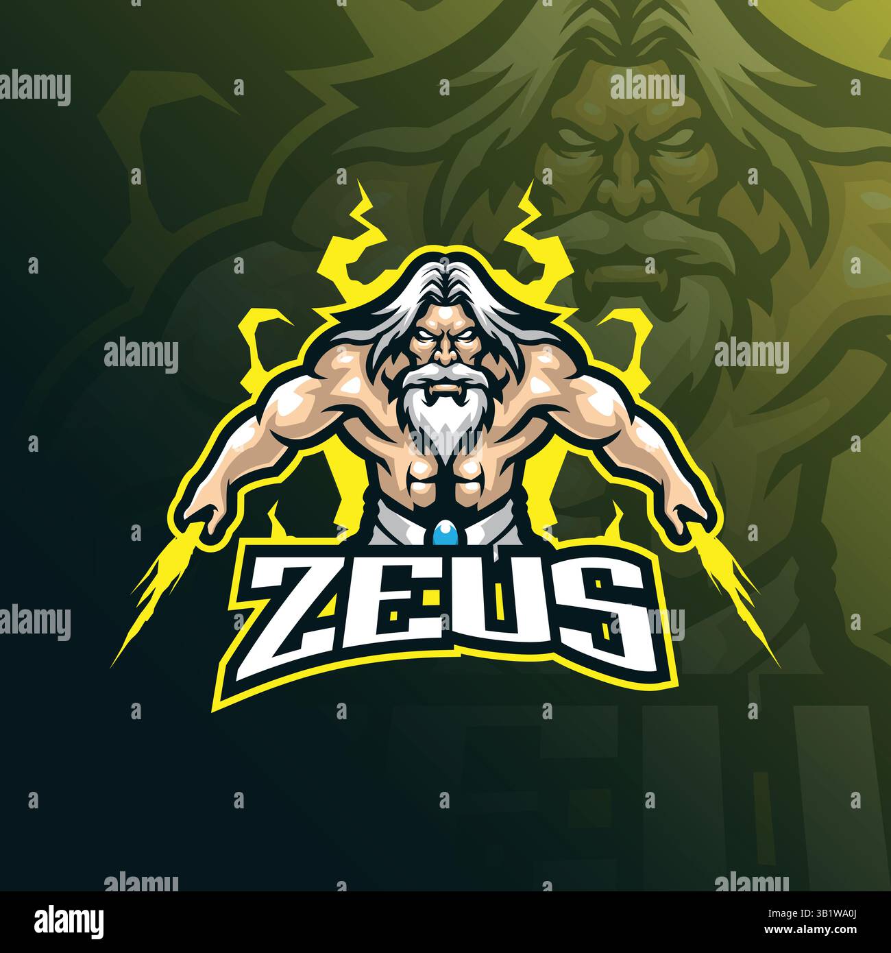 zeus mascot logo design with modern illustration concept style for ...