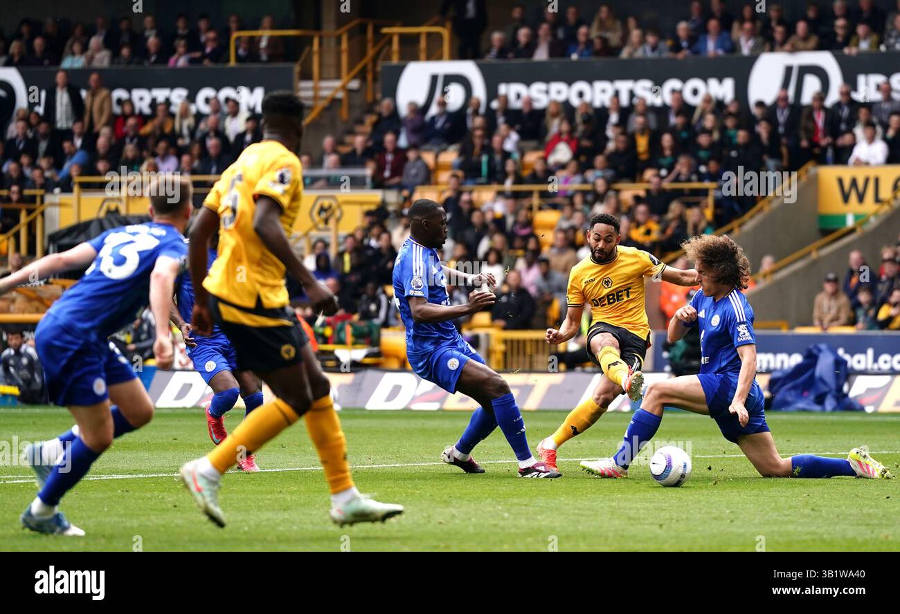 Wolverhampton Wanderers' Matheus Cunha attempts a shot on goal during ...