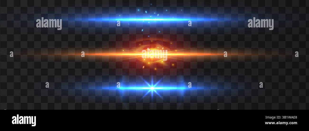Laser lines of light. Horizontal neon light. Neon horizontal speed ...