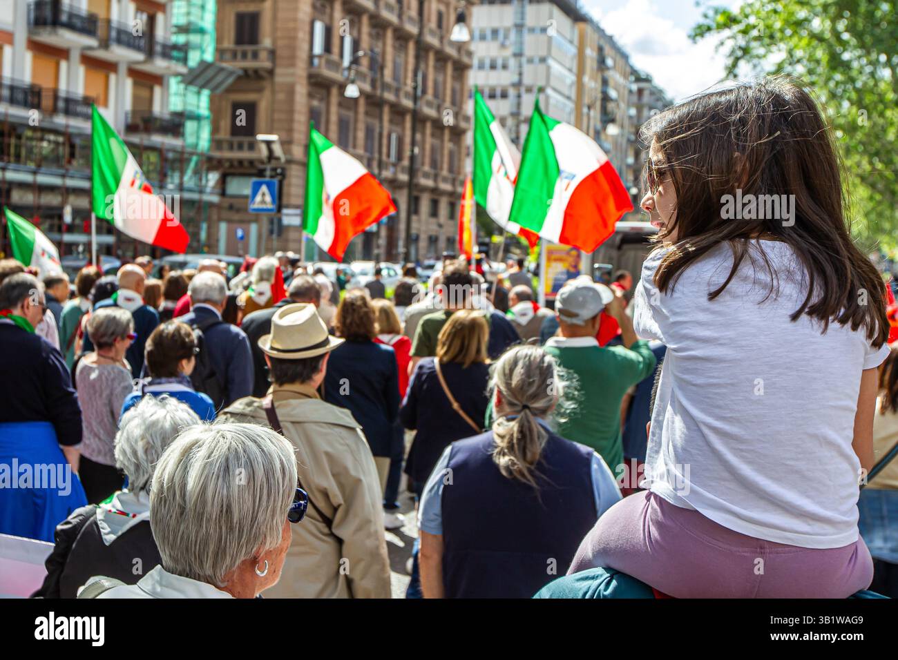 Palermo, Italy. 25th Apr, 2025. Anti-fascist march in Palermo on the ...