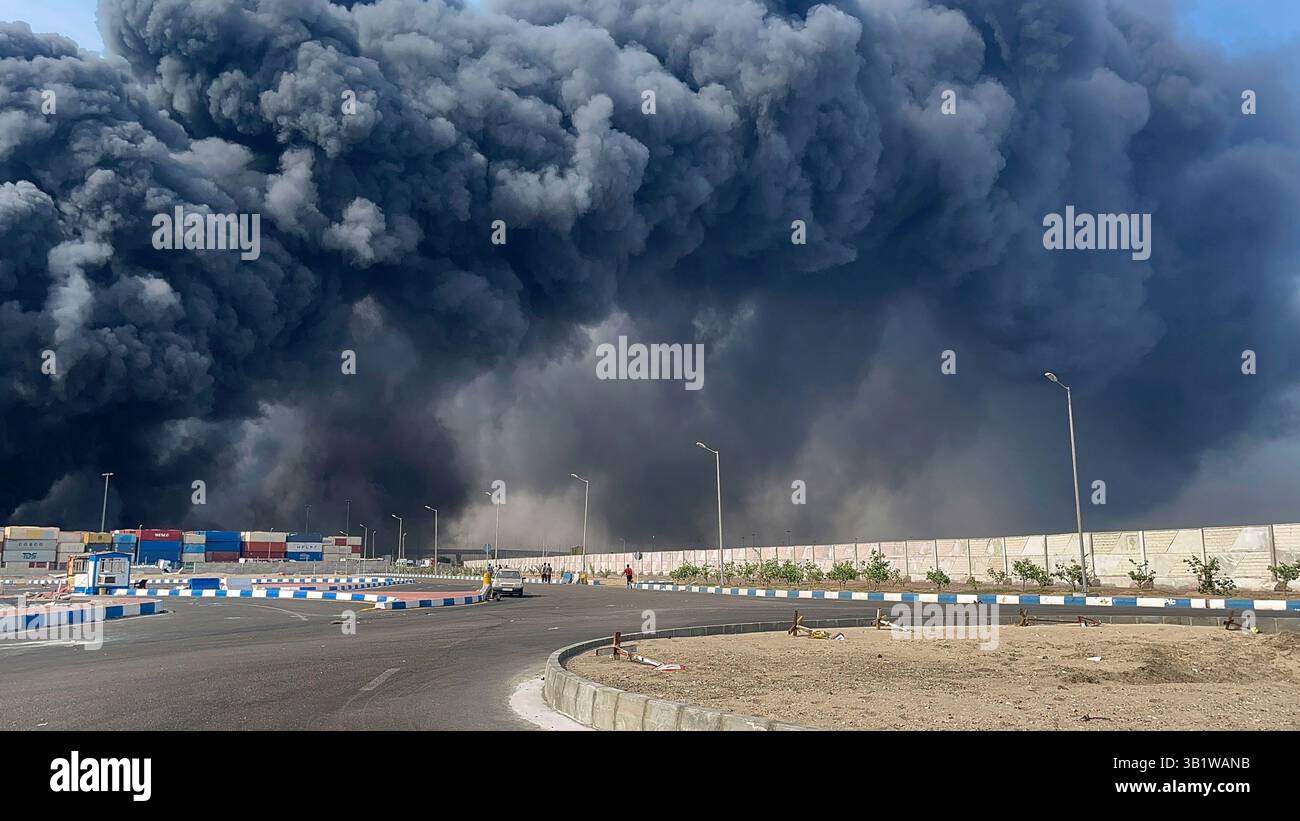 In this photo provided by Iranian Students' News Agency, ISNA, a black ...