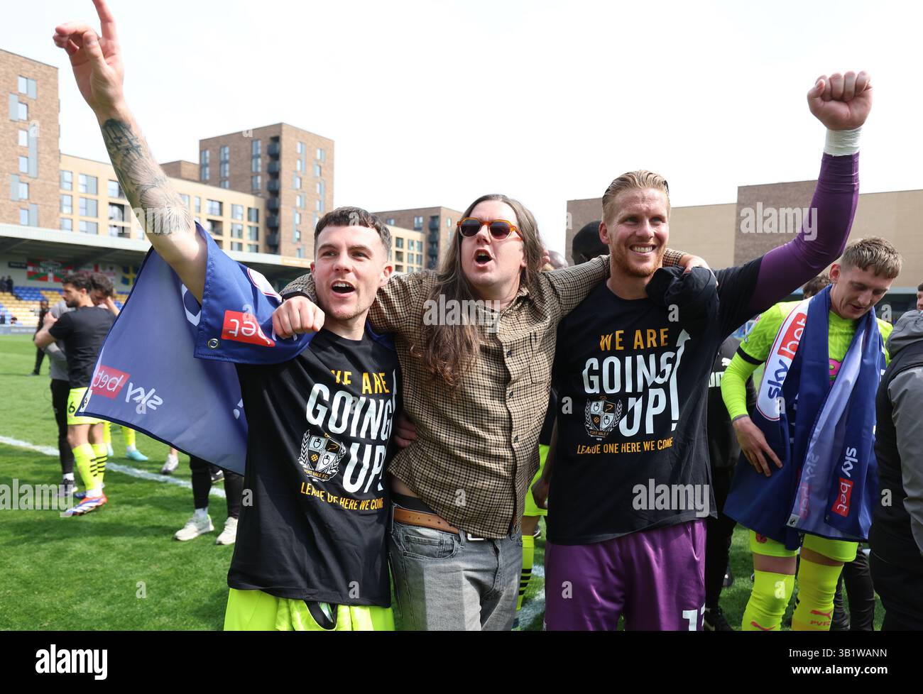 (left to right) Port Vale's Mitch Clark, Patrick Shanahan and Ben Amos ...