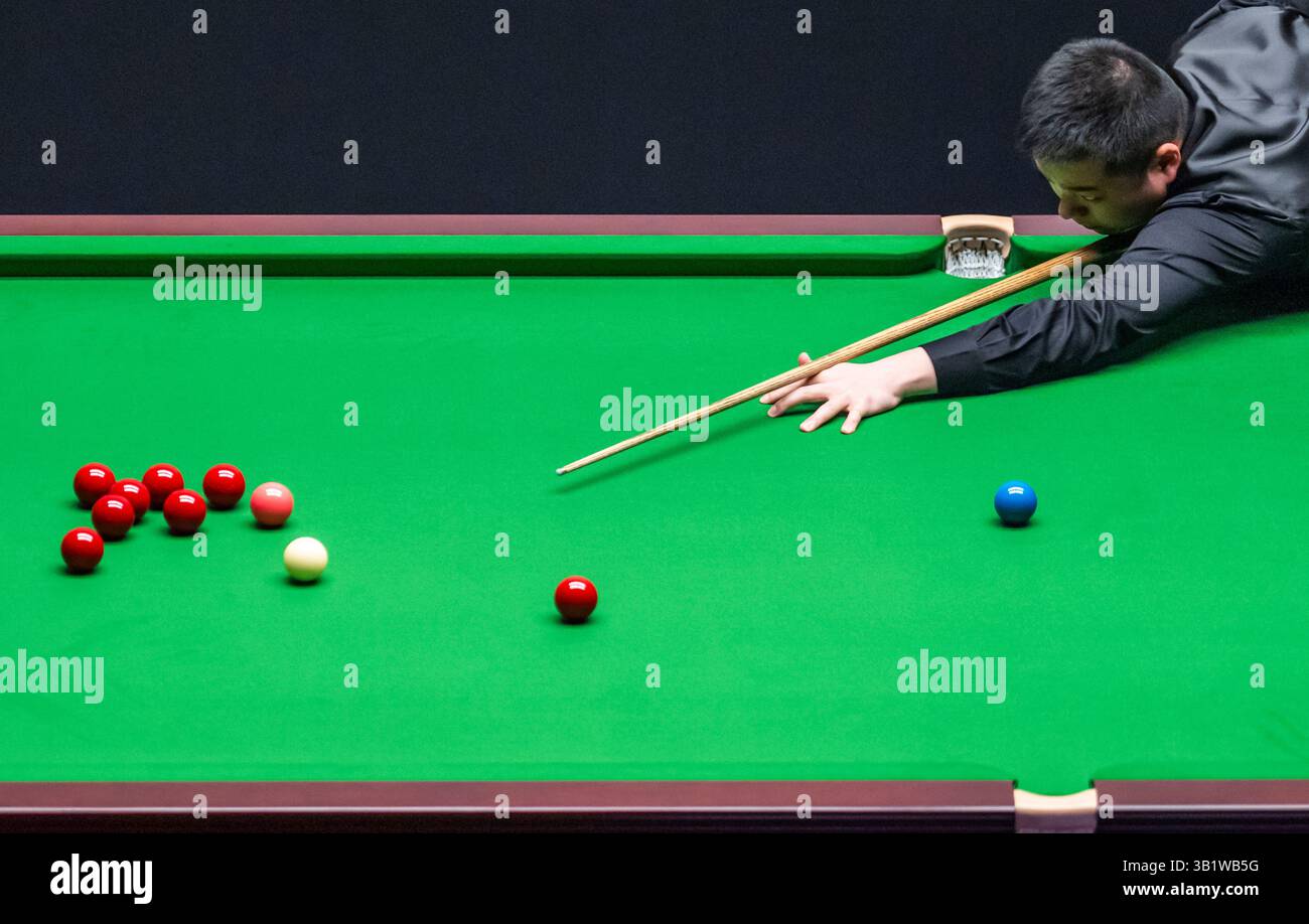 Pang Junxu during is match against Ronnie O'Sullivan , on day eight of ...