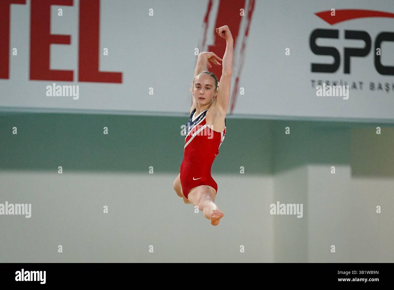 ANTALYA, TURKIYE - MARCH 23, 2025: Claire PEASE performing on floor at ...