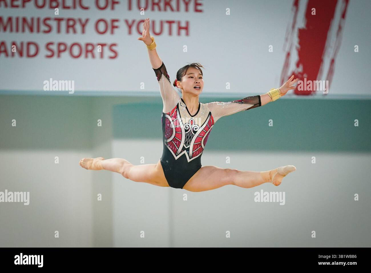 ANTALYA, TURKIYE - MARCH 23, 2025: Aiko SUGIHARA performing on floor at the FIG Artistic ...