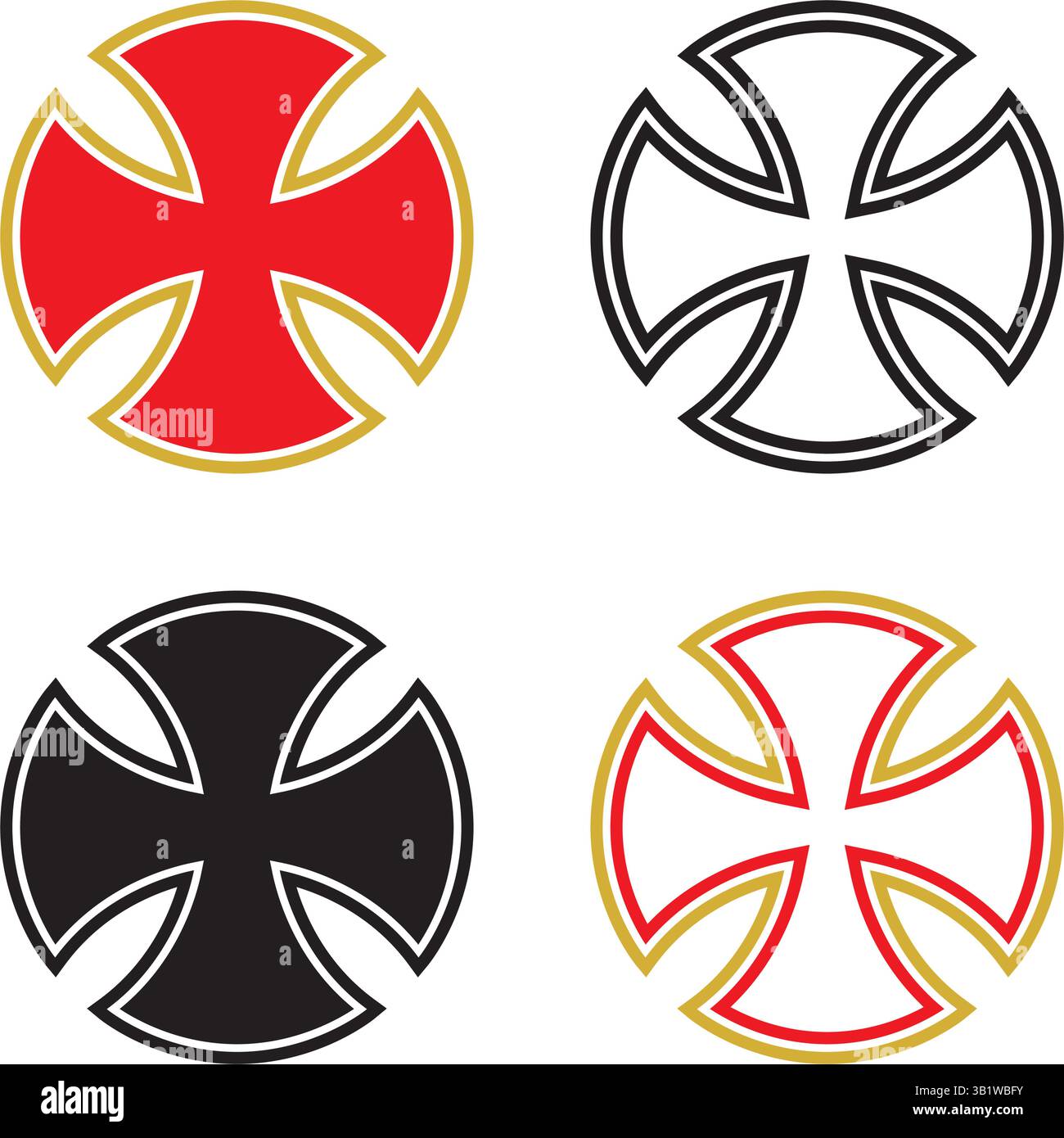 knights templar crosses, red, black, and gold colors Stock Vector Image ...