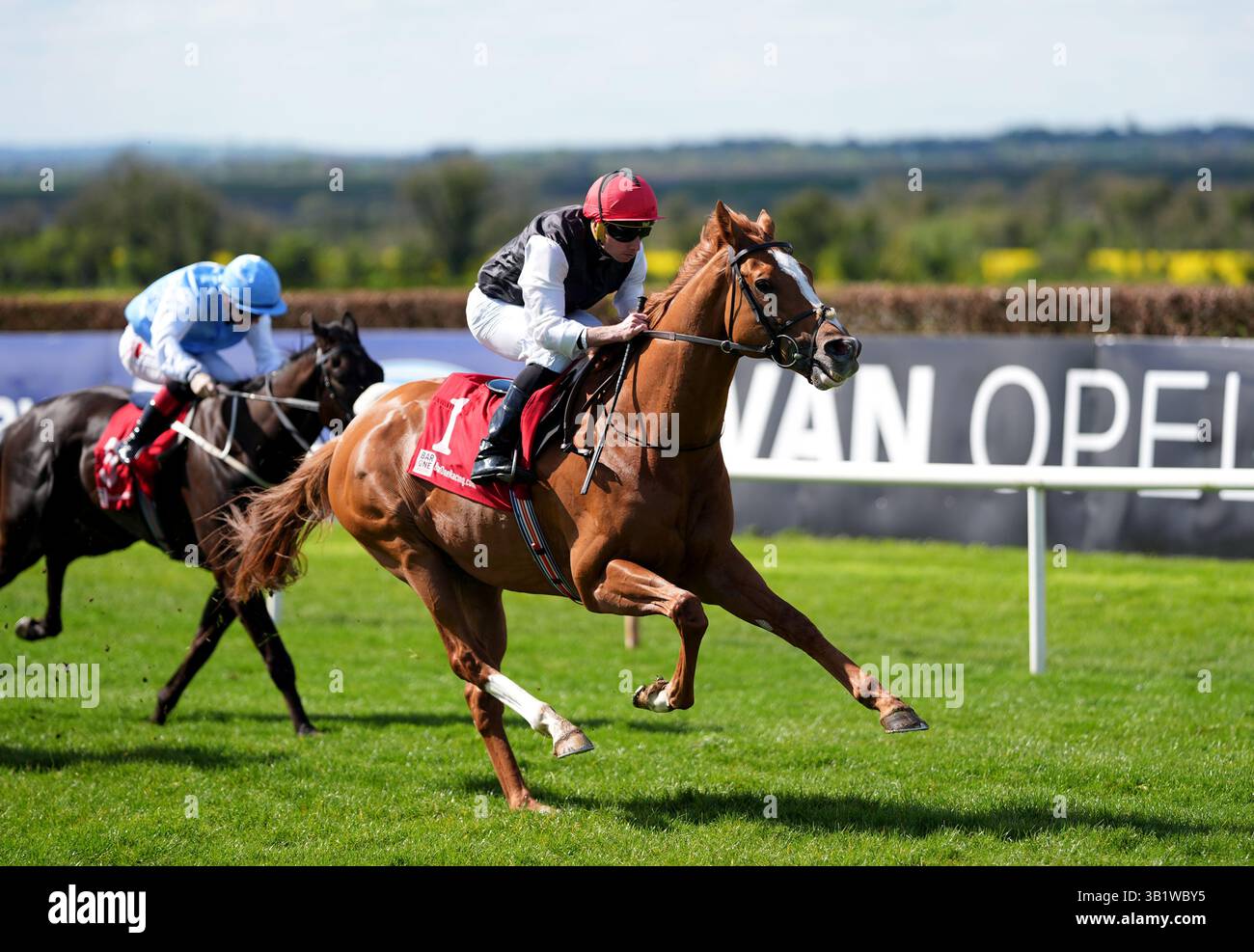 Kyprios (right) ridden by jockey Ryan Moore on their way to winning the Bar One Racing Vintage ...