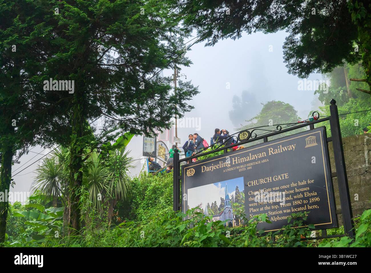 Kurseong, West Bengal, India - 10th August 2023 : Sign board of Church ...