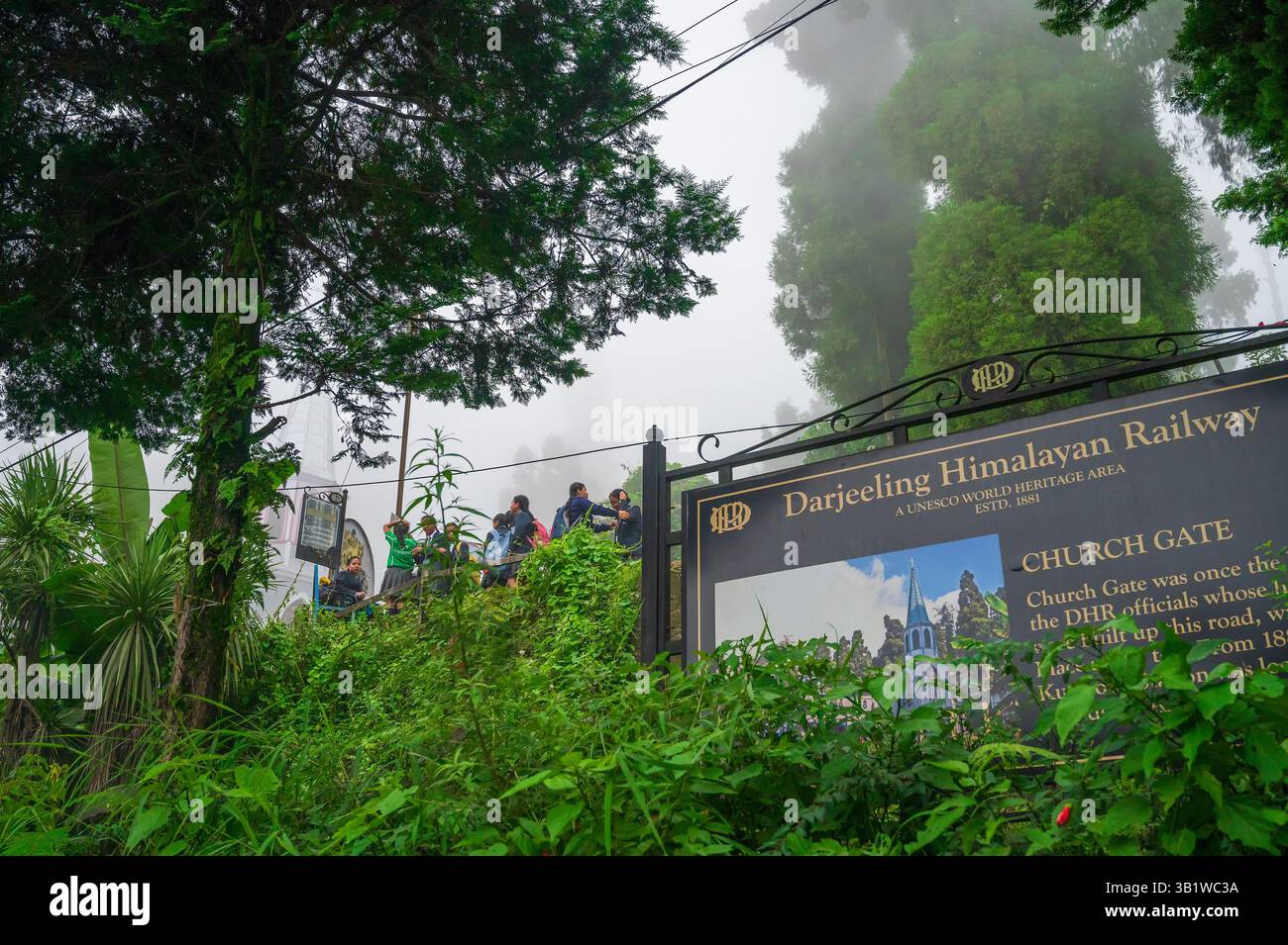 Kurseong, West Bengal, India - 10th August 2023 : Sign board of Church ...