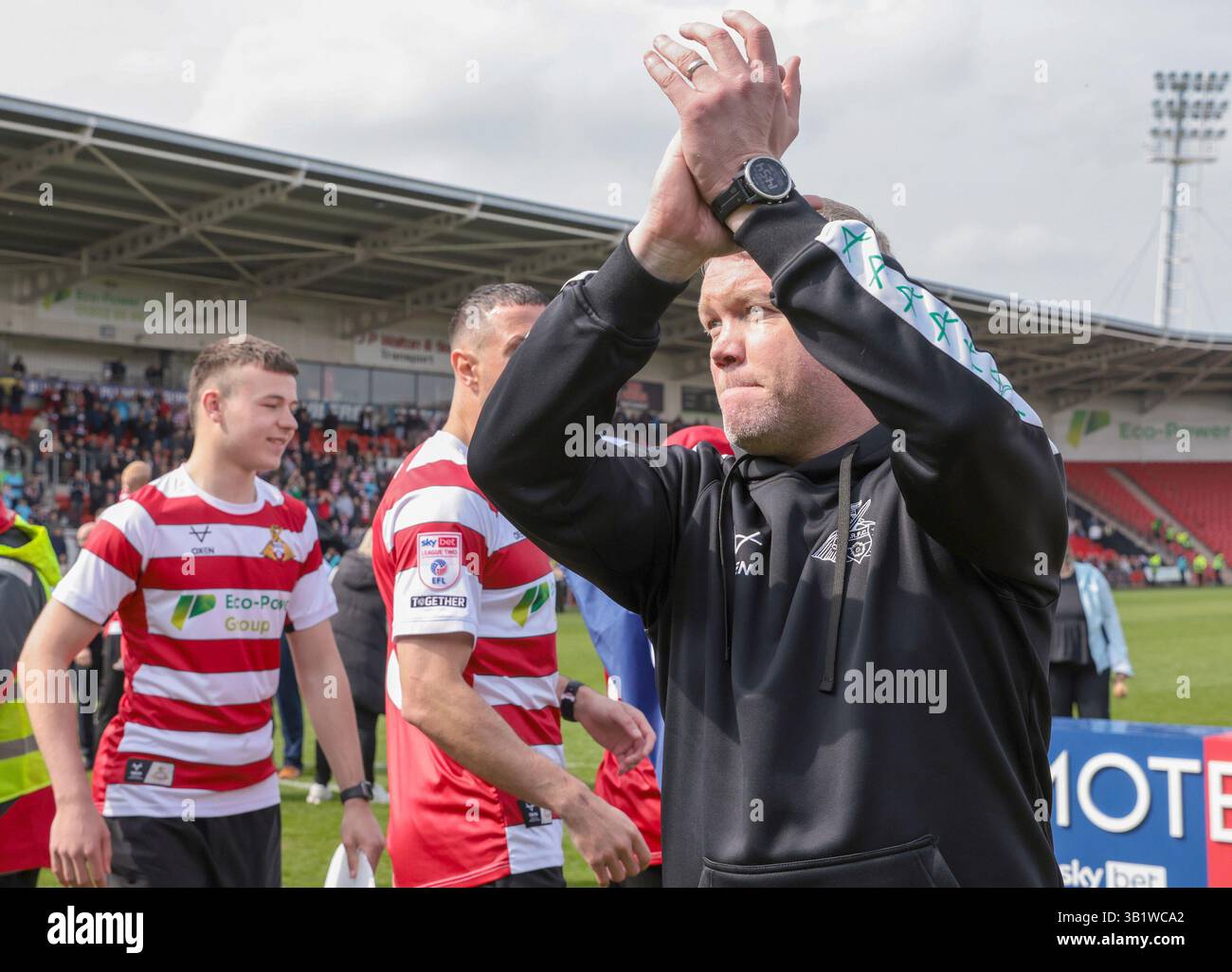 Doncaster Rovers manager Grant McCann celebrates promotion to League ...