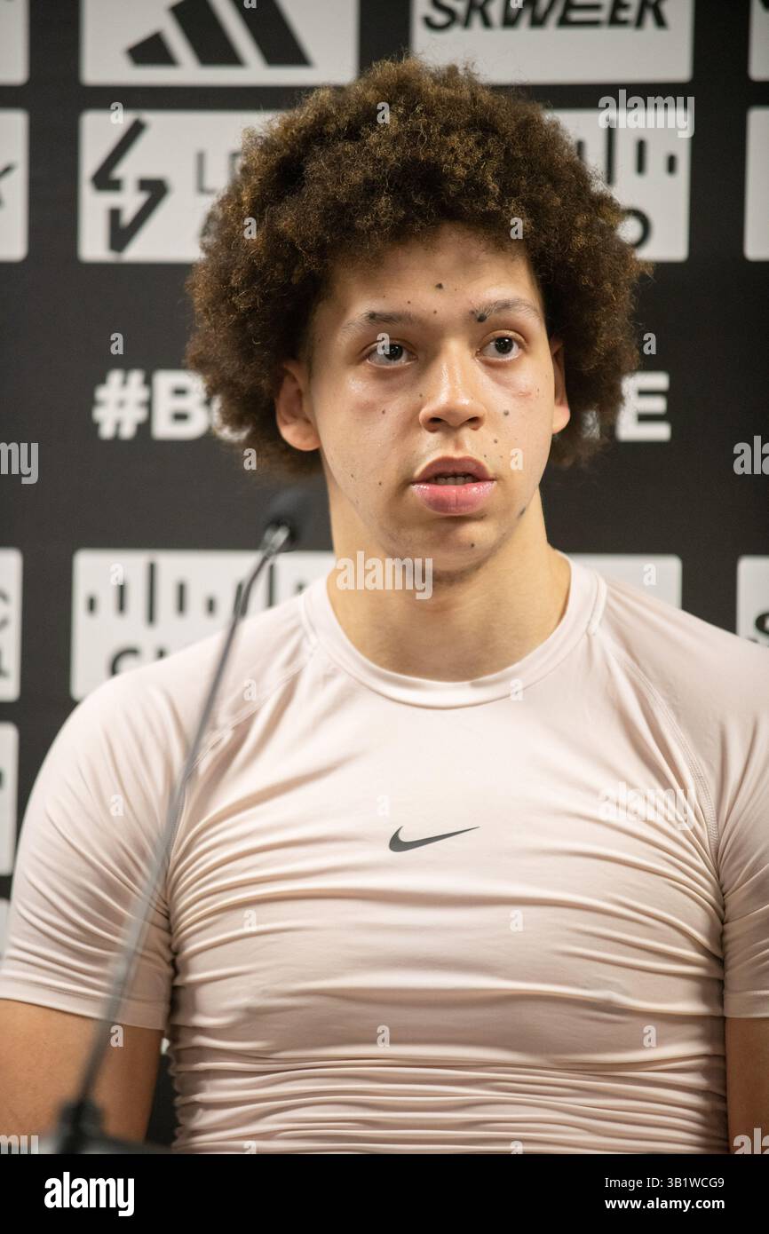 Villeurbanne, France. 25th Apr, 2025. Zacharie Perrin of Sluc Nancy ...