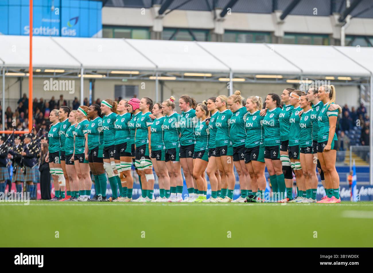 Edinburgh, UK. 26 Apr 2025 - Irish players stand tall, proud and ...