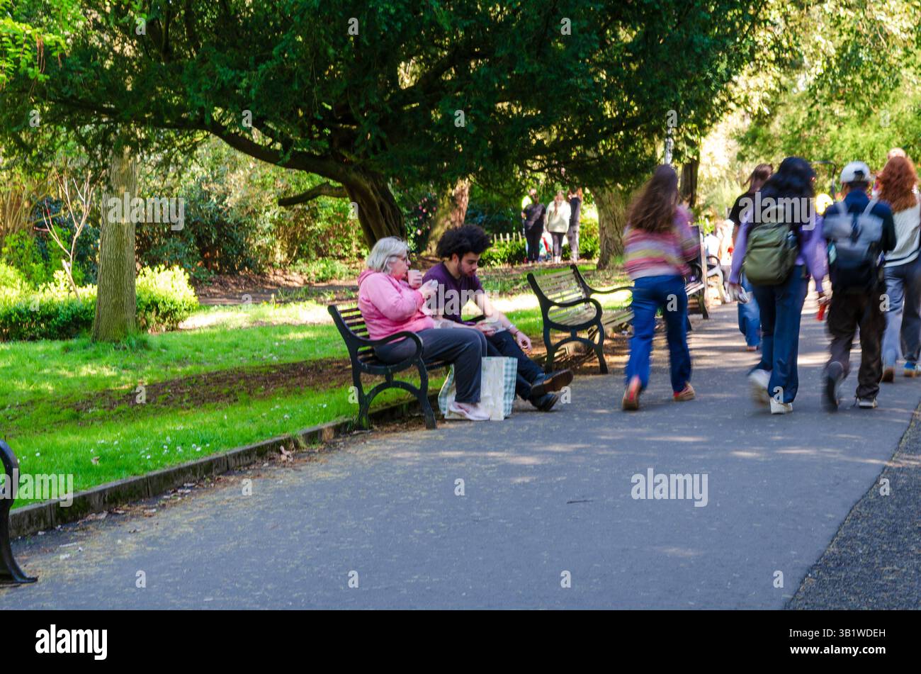 Belfast Co. Antrim Northern Ireland April 23 2025 - People walking and ...