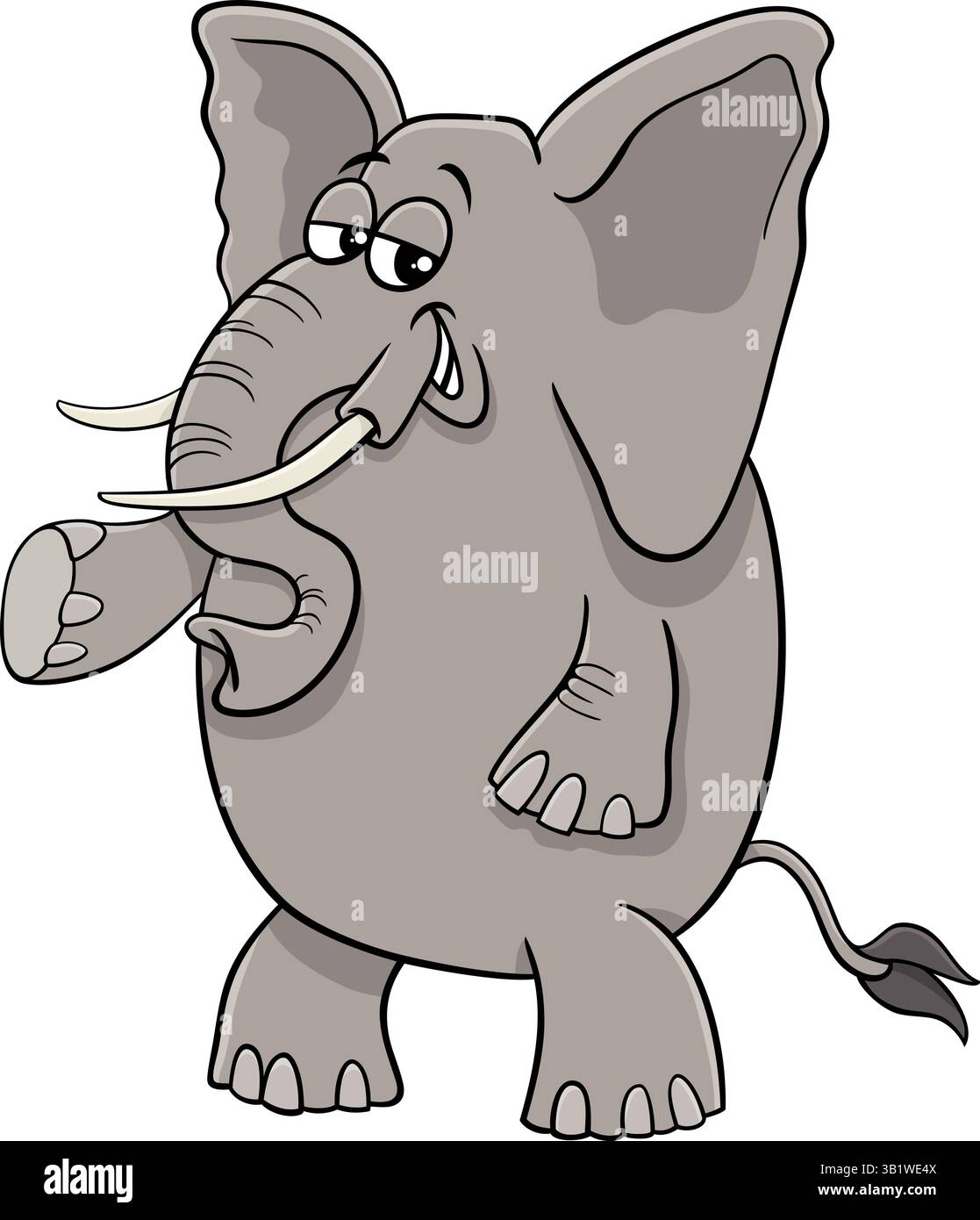 Cartoon illustration of funny elephant comic wild animal character ...