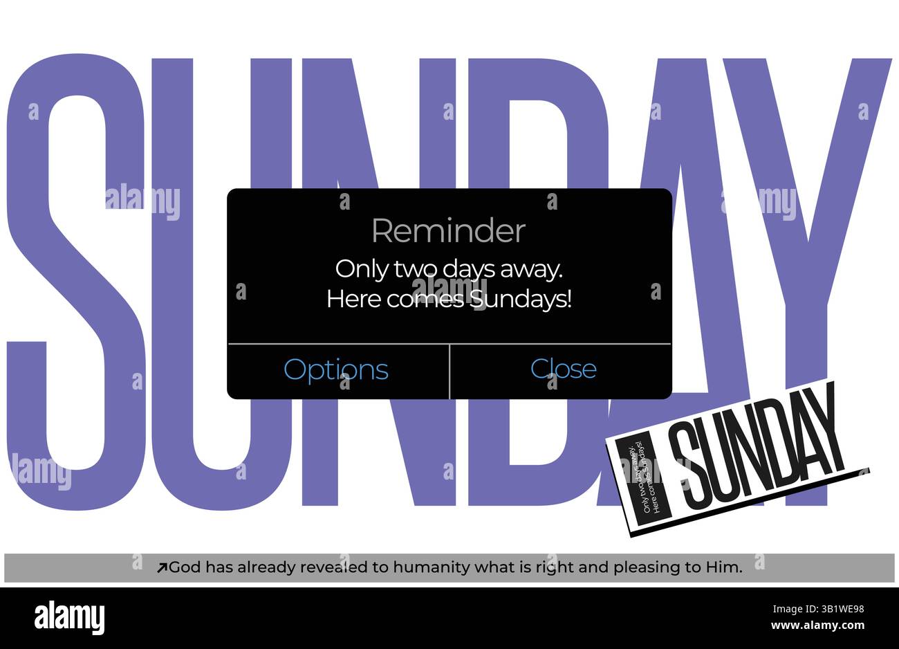 Sunday Church Banner Vector Illustration – Christian Worship Service ...