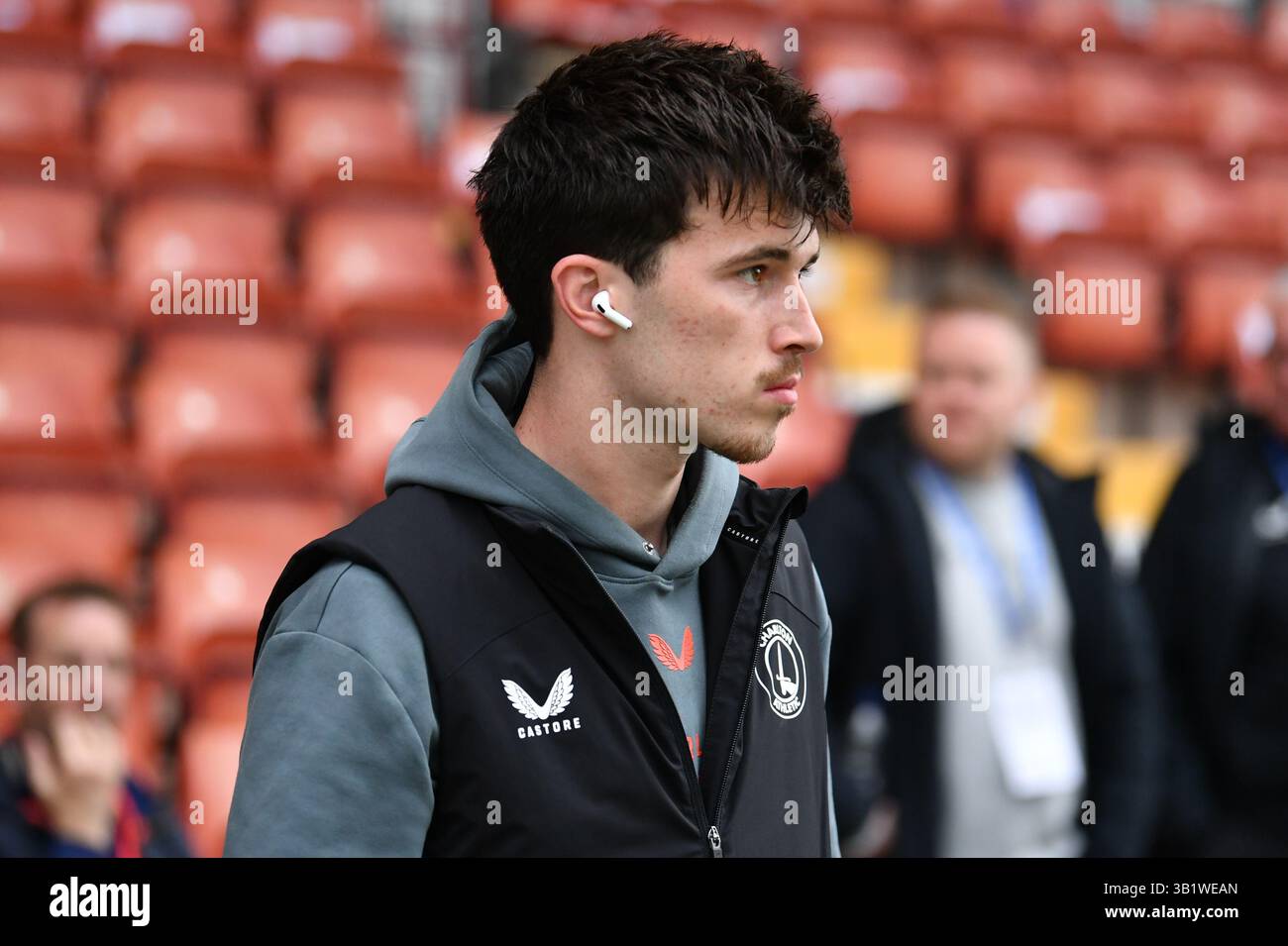 Wrexham, UK. 26th Apr 2025. Alex Gilbert before the Sky Bet EFL League ...