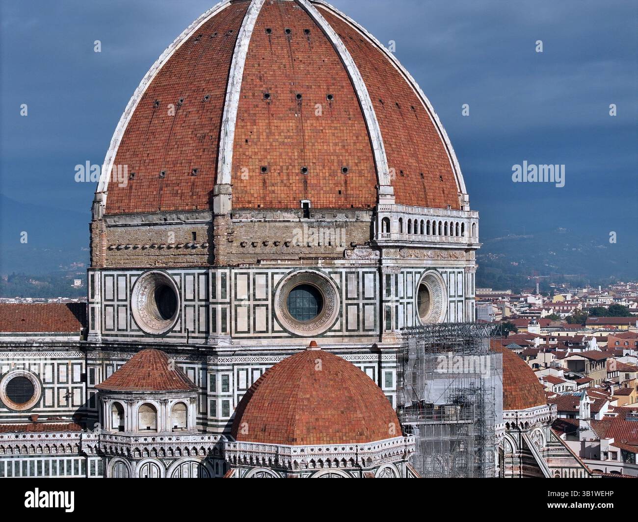 Detail of Renaissance architect Brunelleschi's dome of the Cathedral of ...