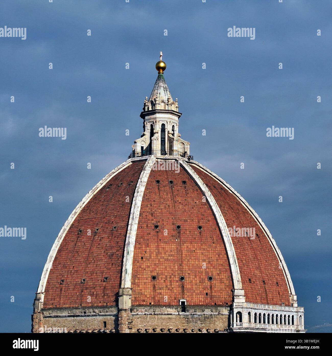 Detail of Renaissance architect Brunelleschi's dome of the Cathedral of ...