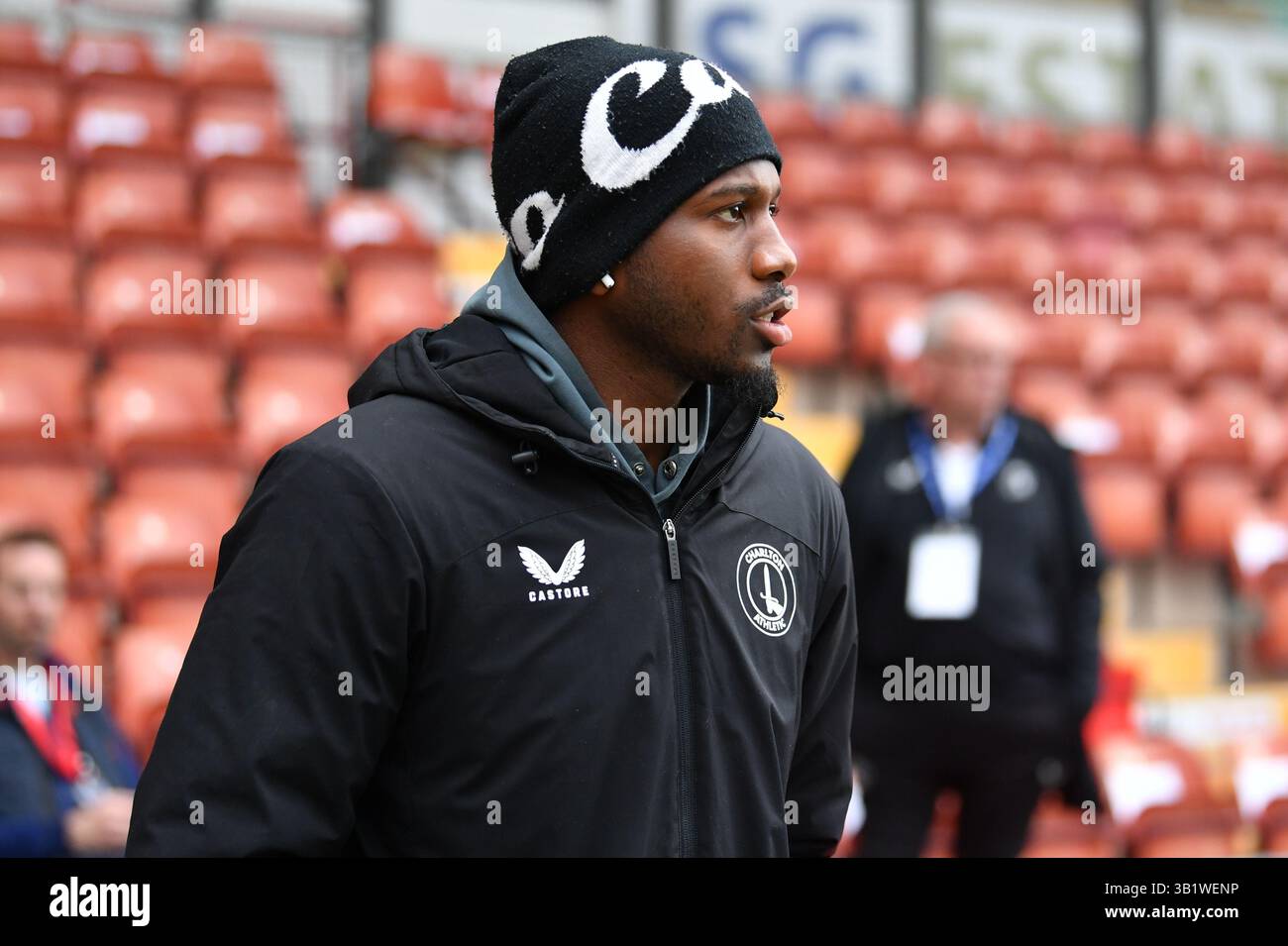 Wrexham, UK. 26th Apr 2025. Daniel Kanu before the Sky Bet EFL League ...