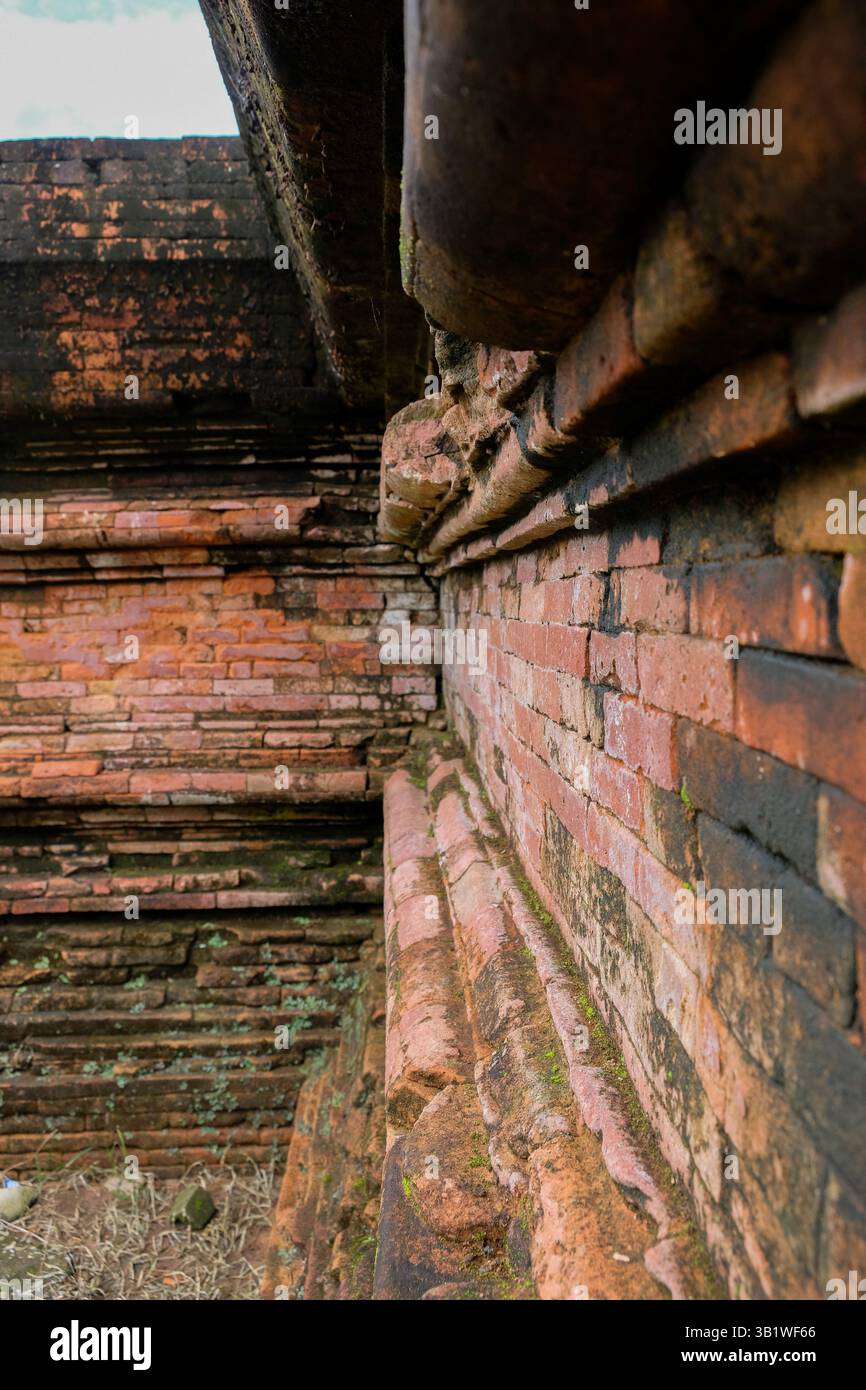 Close-up stone structure on Muara Takus temple in Kampar Regency, Riau ...