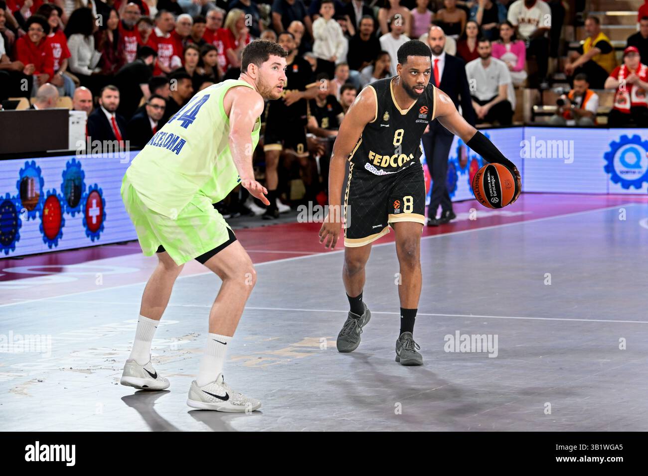 Monaco, Monaco. 25th Apr, 2025. #8 Jordan Loyd of Monaco seen in action ...